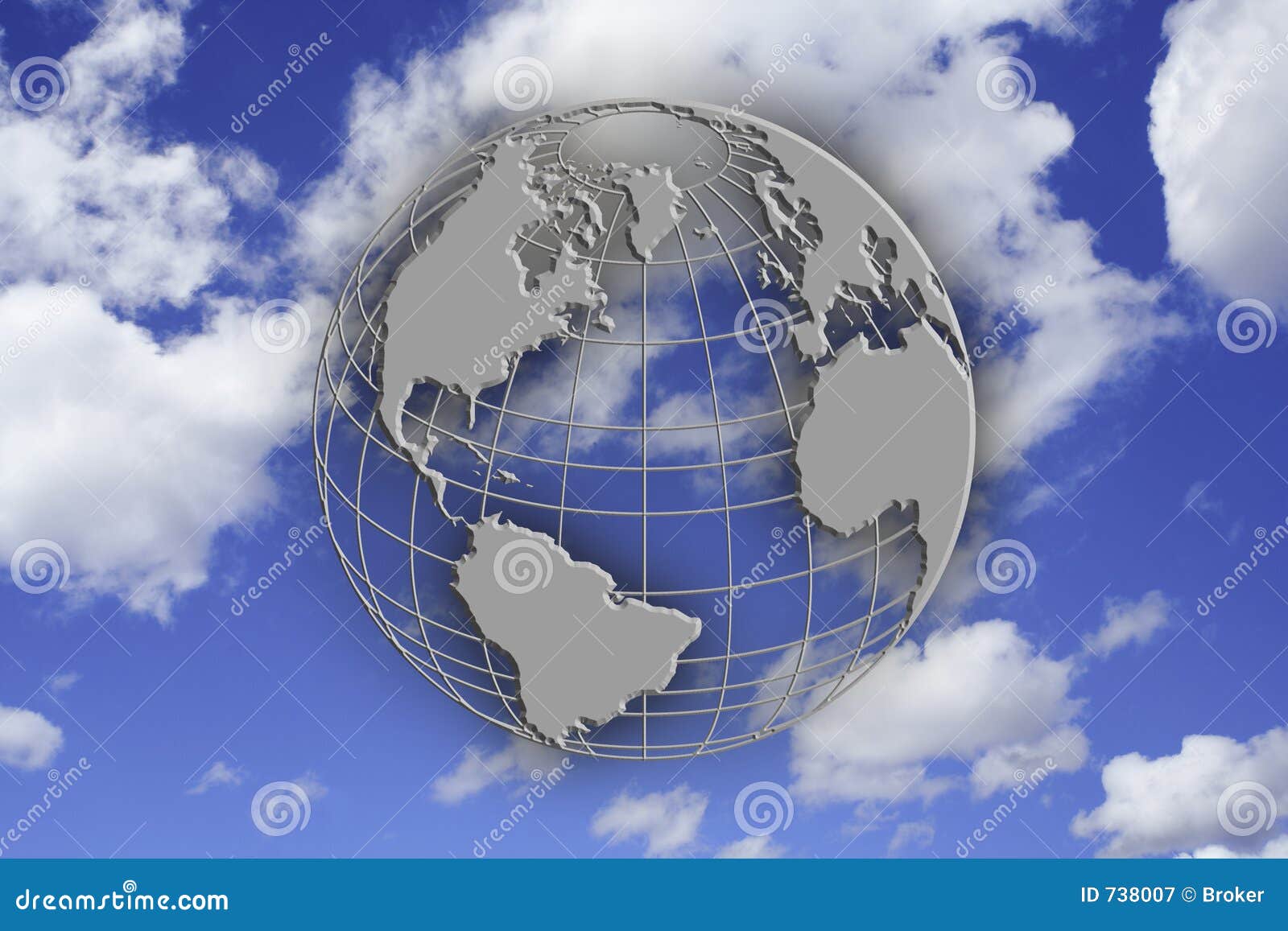 Earth globe over blue sky stock image. Image of graphic - 738007