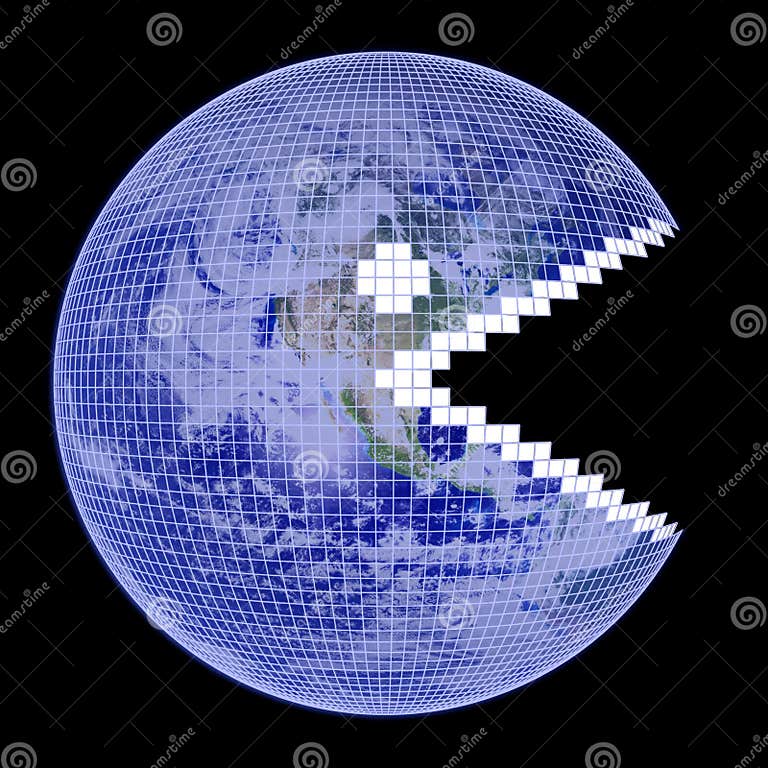 Earth Globe Pacman Frame editorial stock photo. Illustration of sphere ...