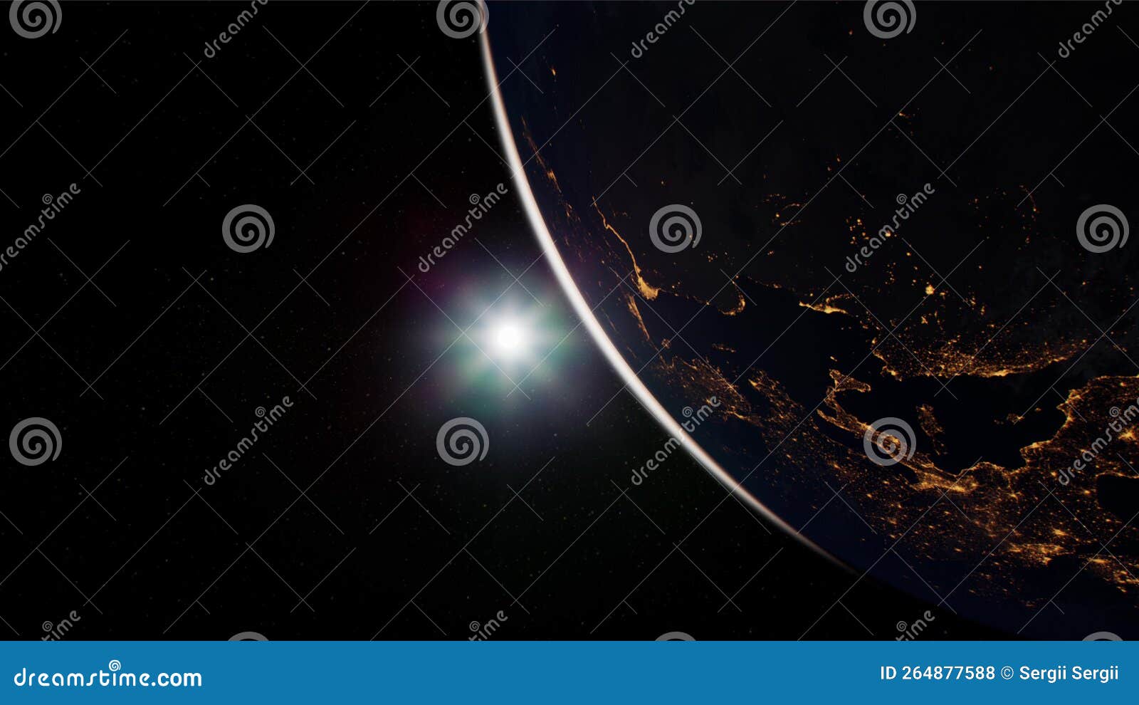 Earth Globe Planet from Space Orbit Stock Illustration - Illustration ...