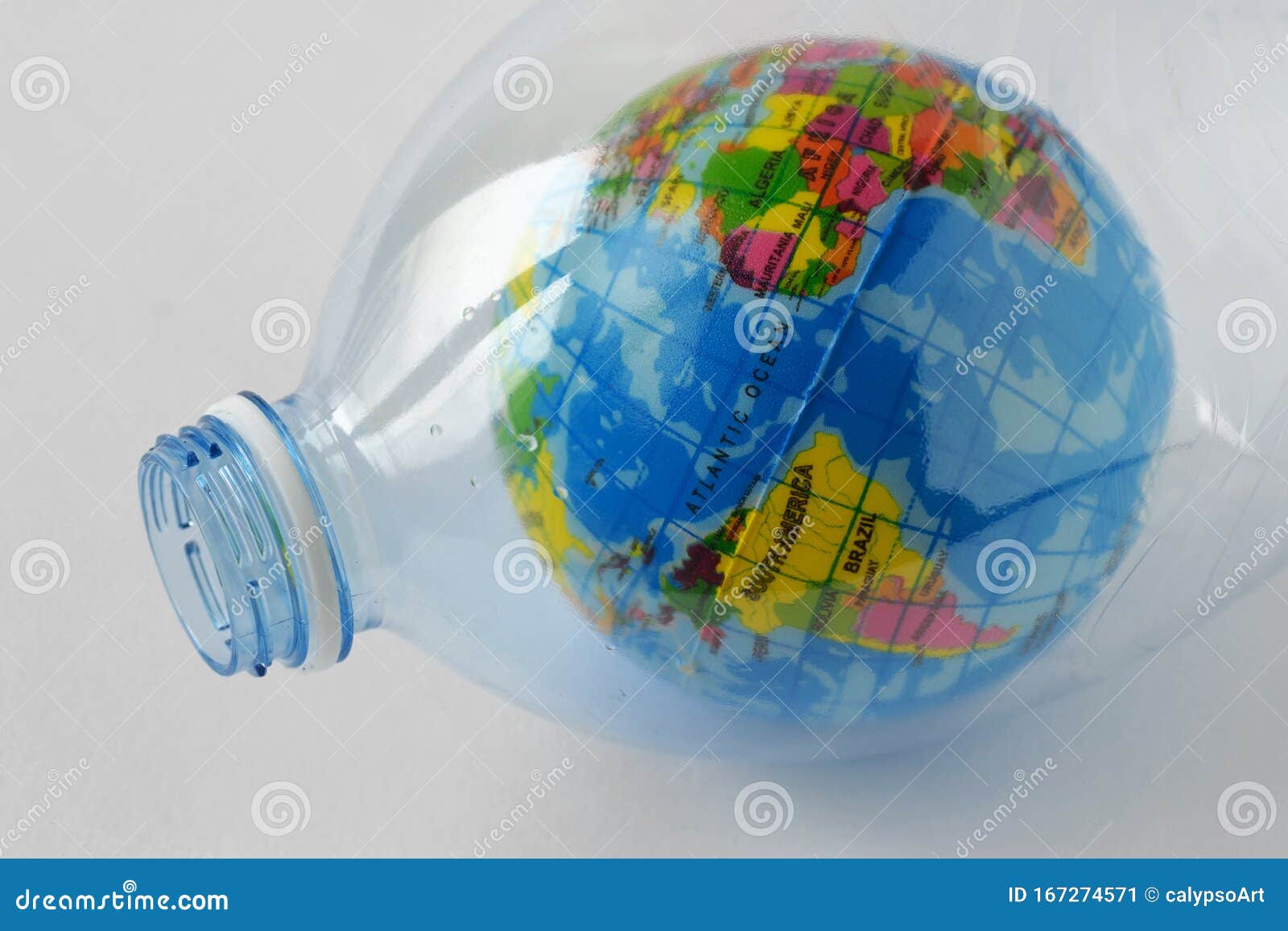 Earth Globe in Plastic Bottle - Concept of Plastic Pollution and ...