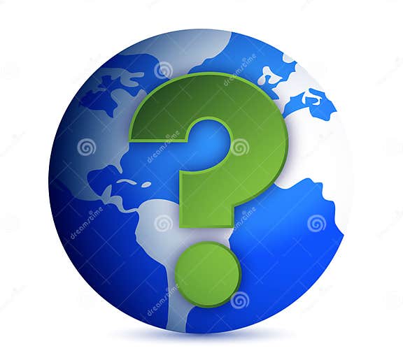 Earth Globe with Question Mark Stock Vector - Illustration of design ...