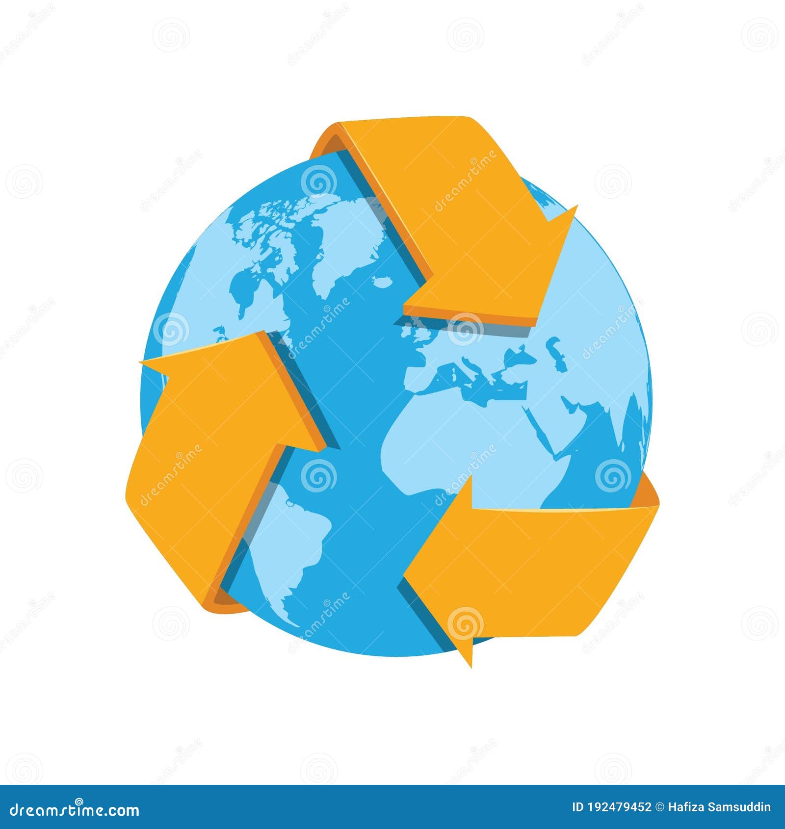 Earth Globe with Recycle Concept. Vector Illustration Decorative Design ...