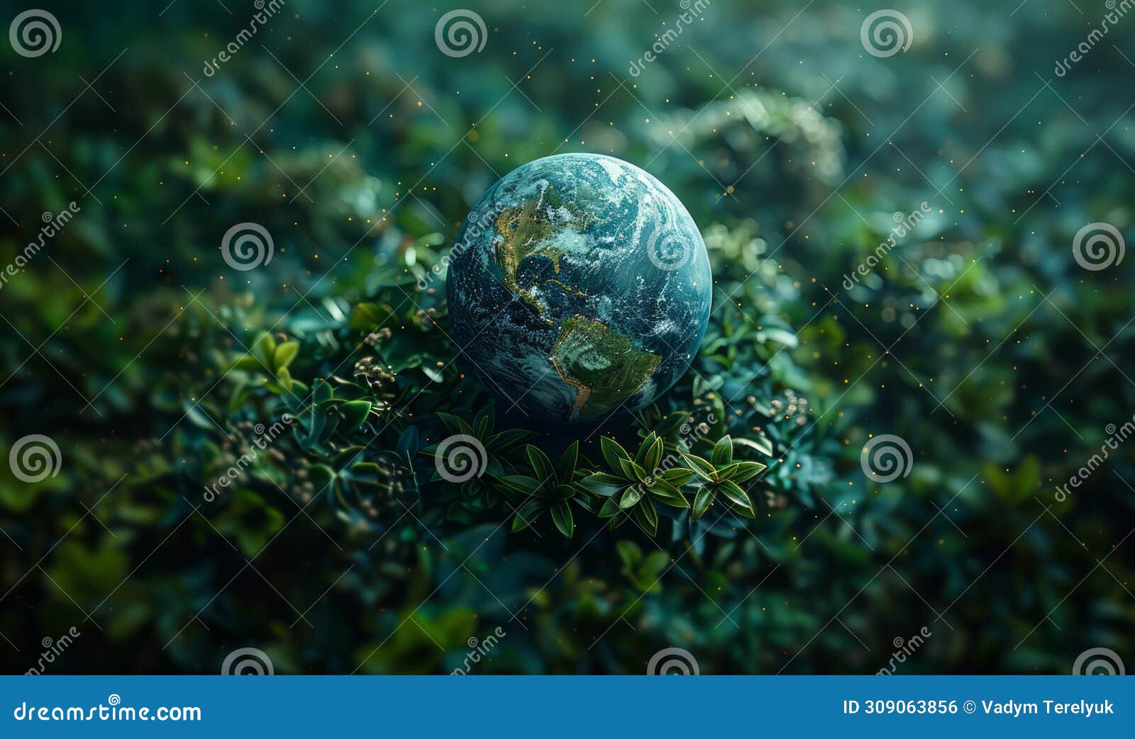 Earth Globe Resting in Bed of Grass Stock Photo - Image of ...