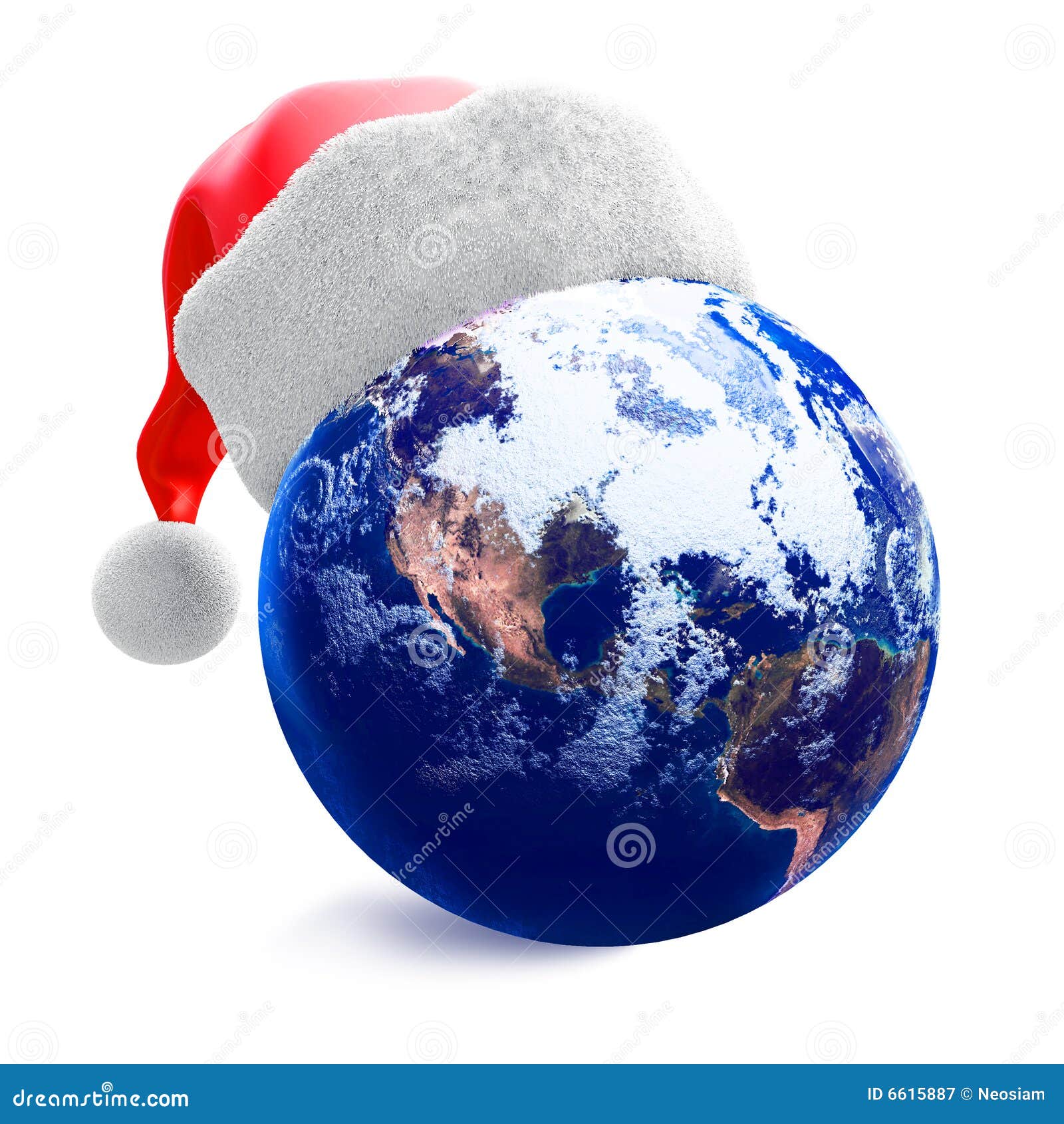 Earth globe and santa hat stock illustration. Illustration of festive ...
