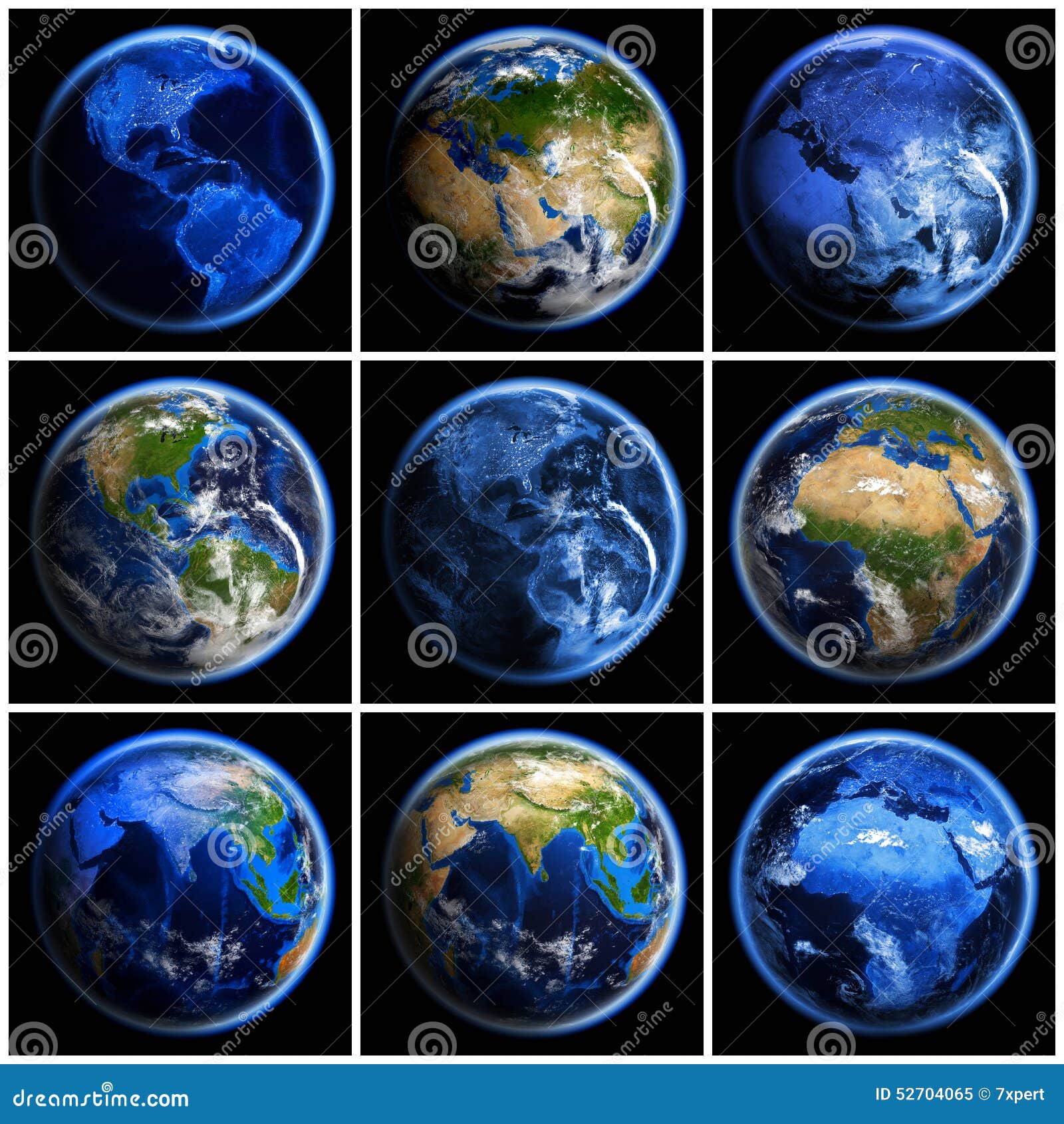 Earth globe set stock illustration. Illustration of design - 52704065