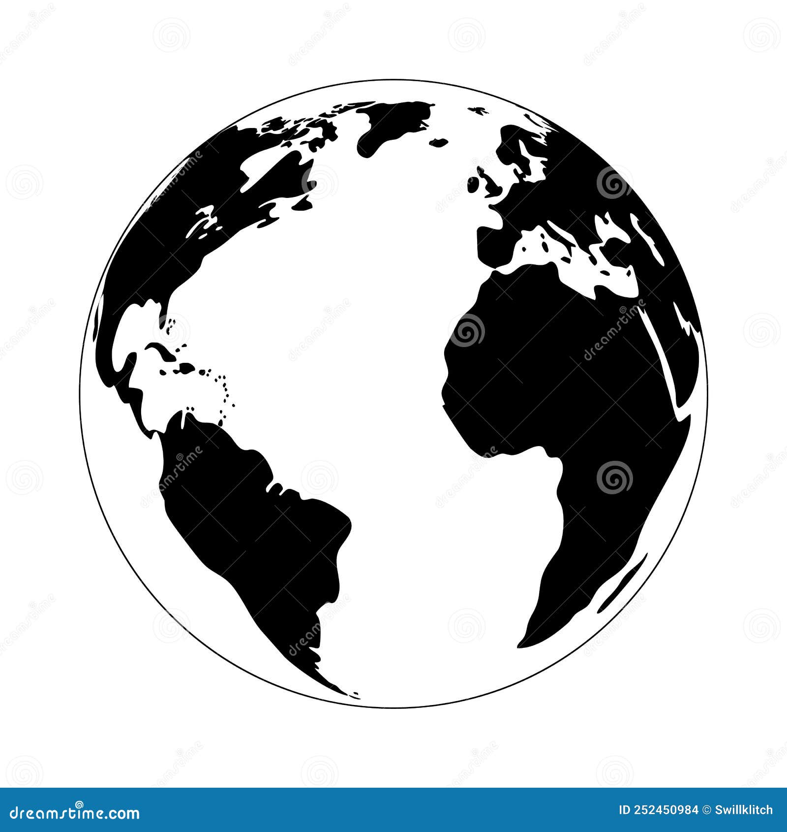 Earth Globe Sign. Geographic Globe View of the World in Simple ...