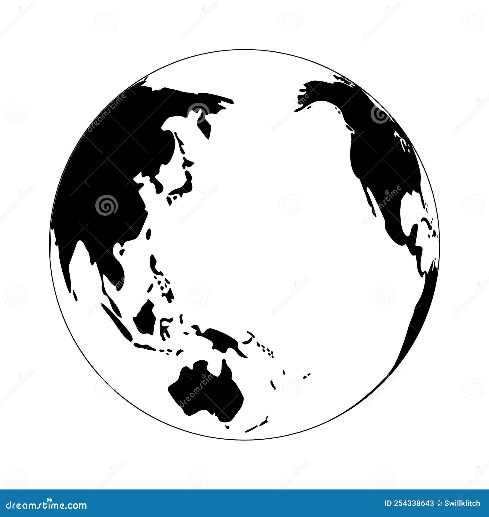 Earth Globe Sign. Geographic Globe View of the World in Simple ...