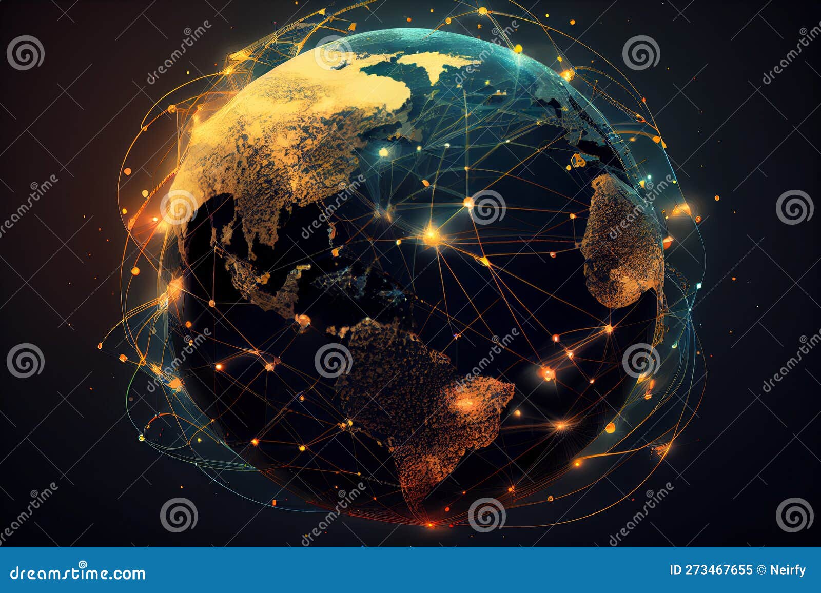 Globe in light points stock illustration. Illustration of globe - 273467655
