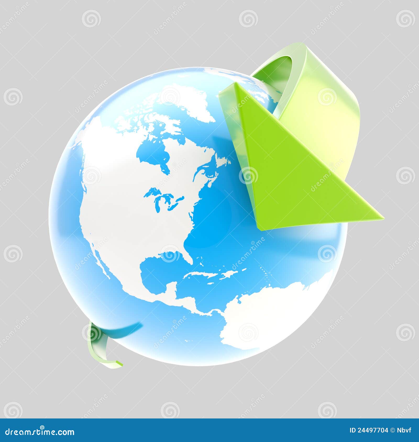 Earth Globe Symbol with Arrow Orbit Stock Illustration - Illustration ...