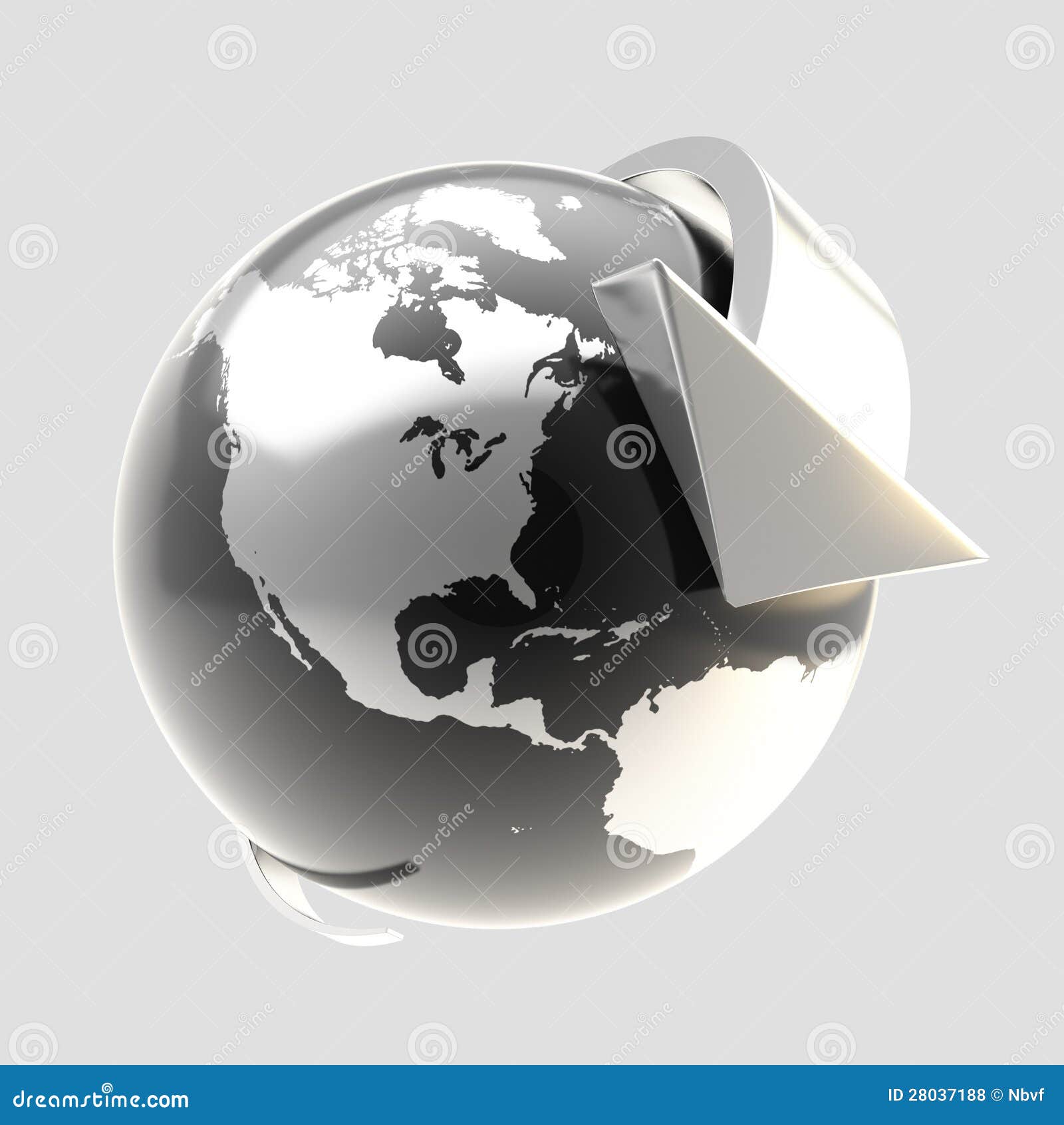 Earth Globe Symbol with Arrow Orbit Stock Illustration - Illustration ...