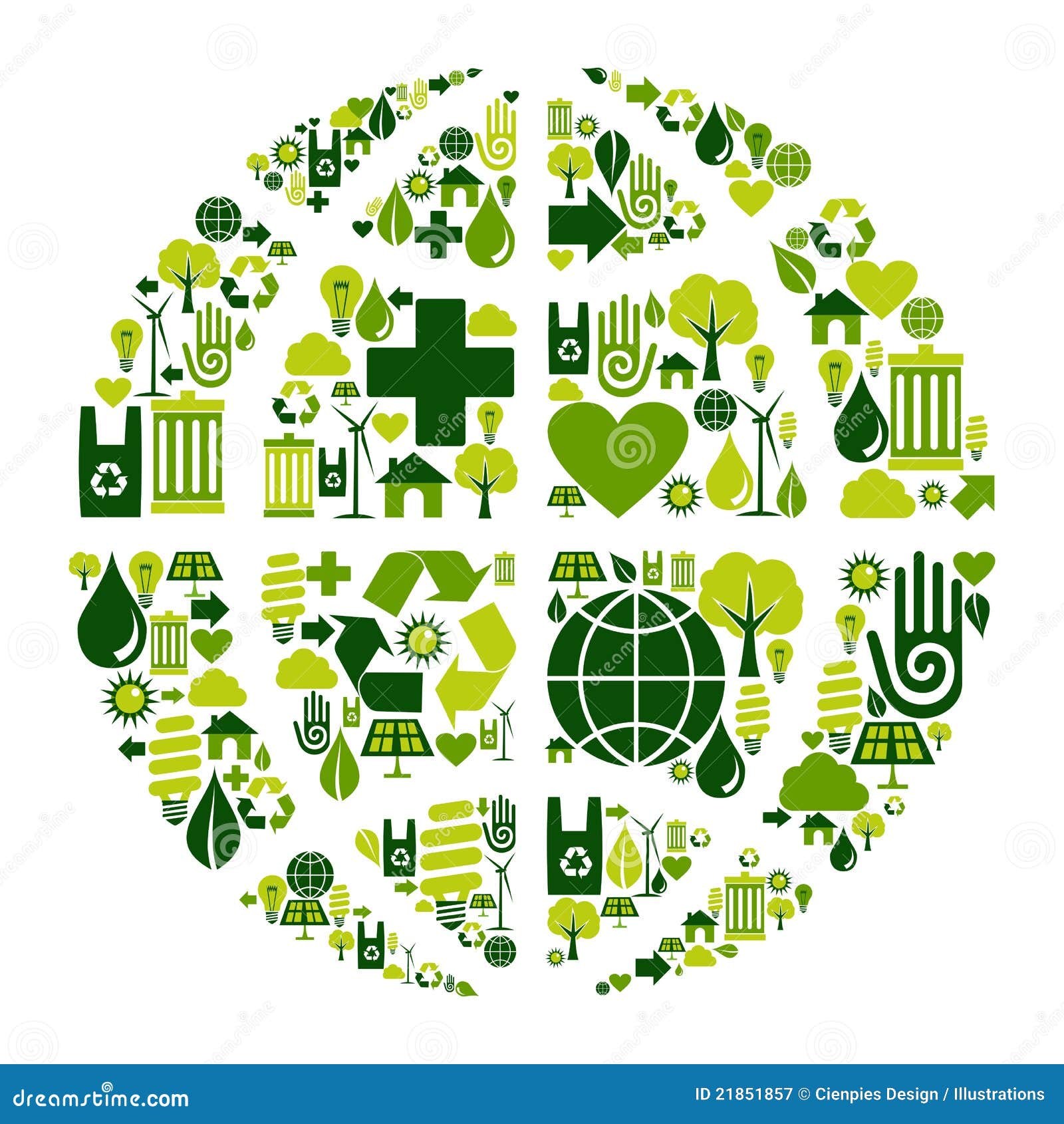Earth Globe Symbol with Environmental Icons Stock Vector - Illustration ...