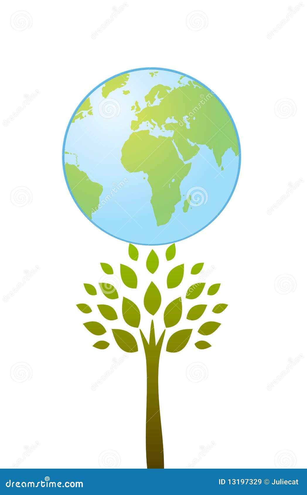 Earth globe and tree stock illustration. Illustration of tree - 13197329