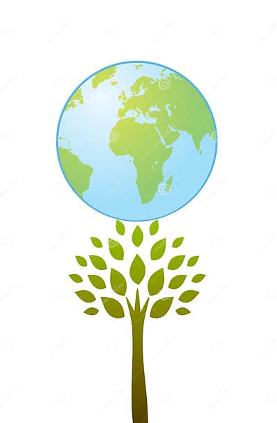Earth globe and tree stock illustration. Illustration of tree - 13197329