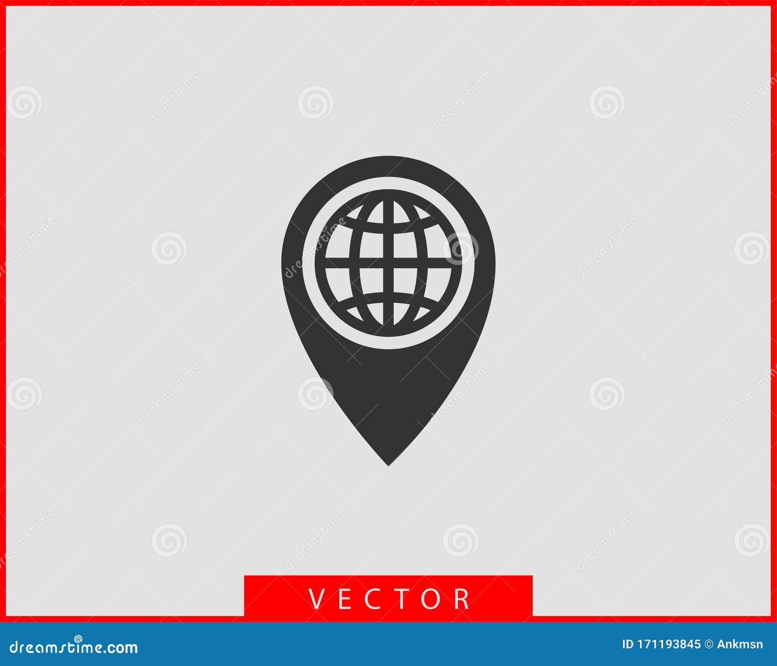 Earth Globe Vector Icon Symbol World Map Stock Vector - Illustration of ...
