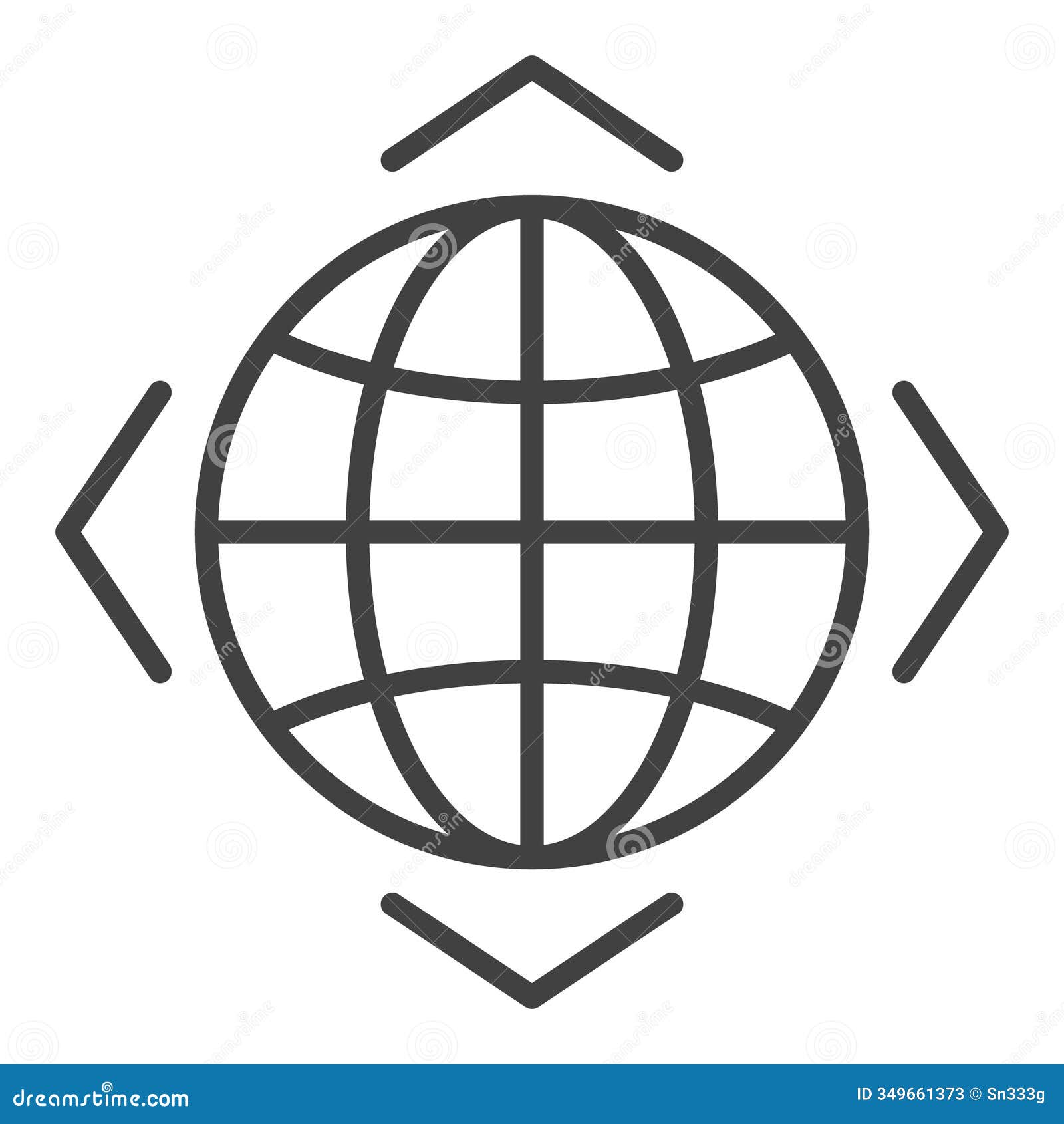 Earth Globe Vector Minimal Linear Icon or Symbol Stock Vector ...