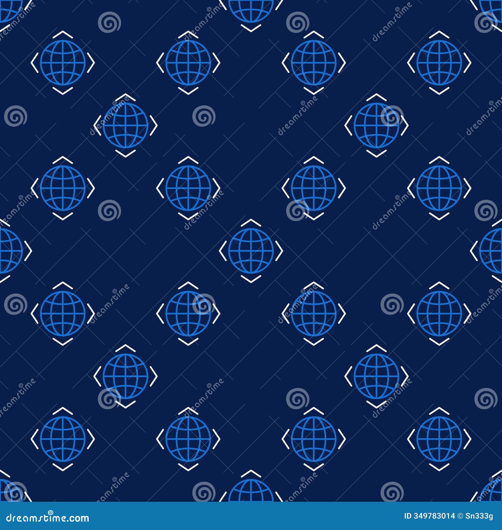 Earth Globe Vector Minimal Linear Seamless Pattern Stock Vector ...