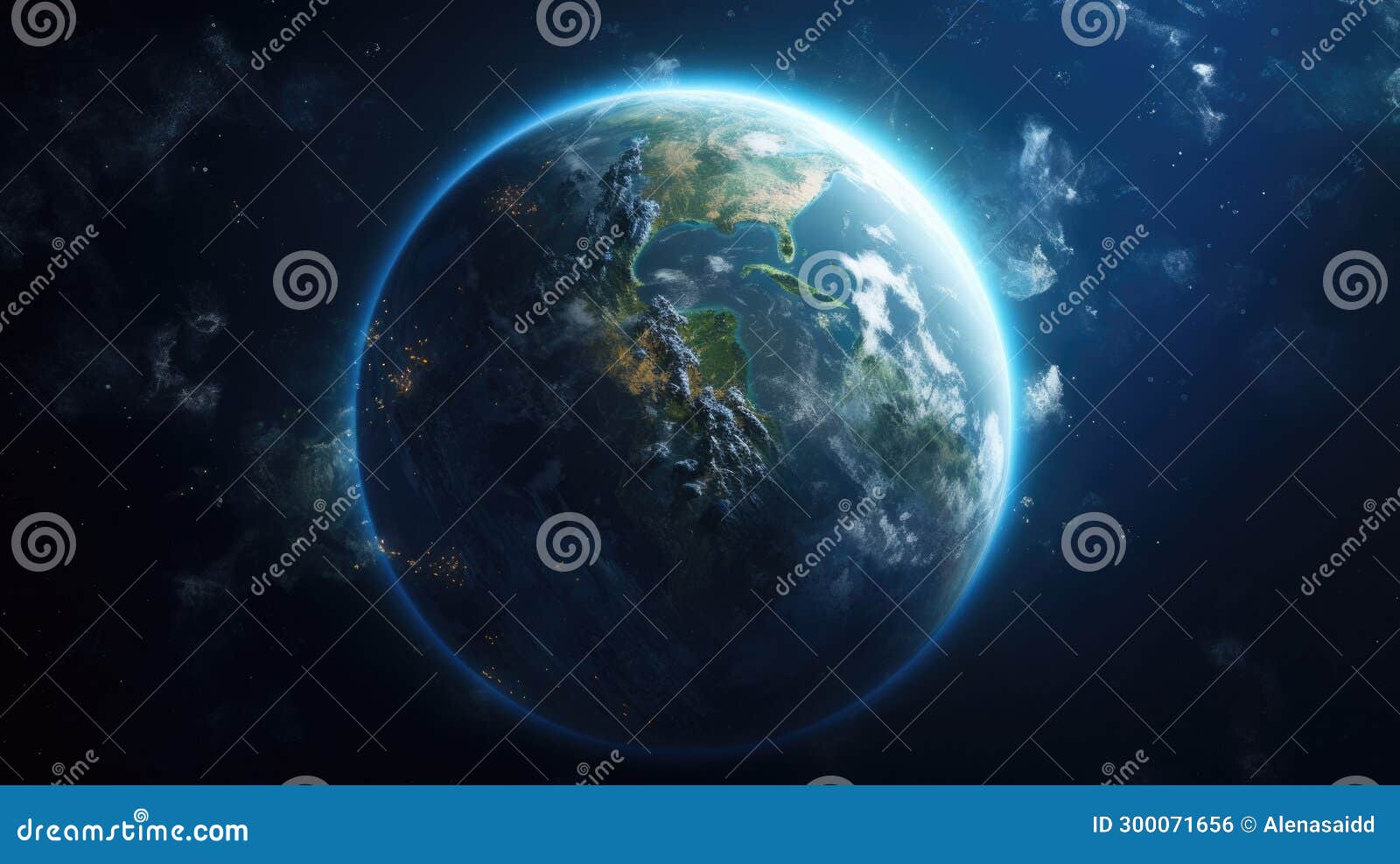 Earth Globe View from Outer Space Flying Over Cities. 3d Planet Rotate ...