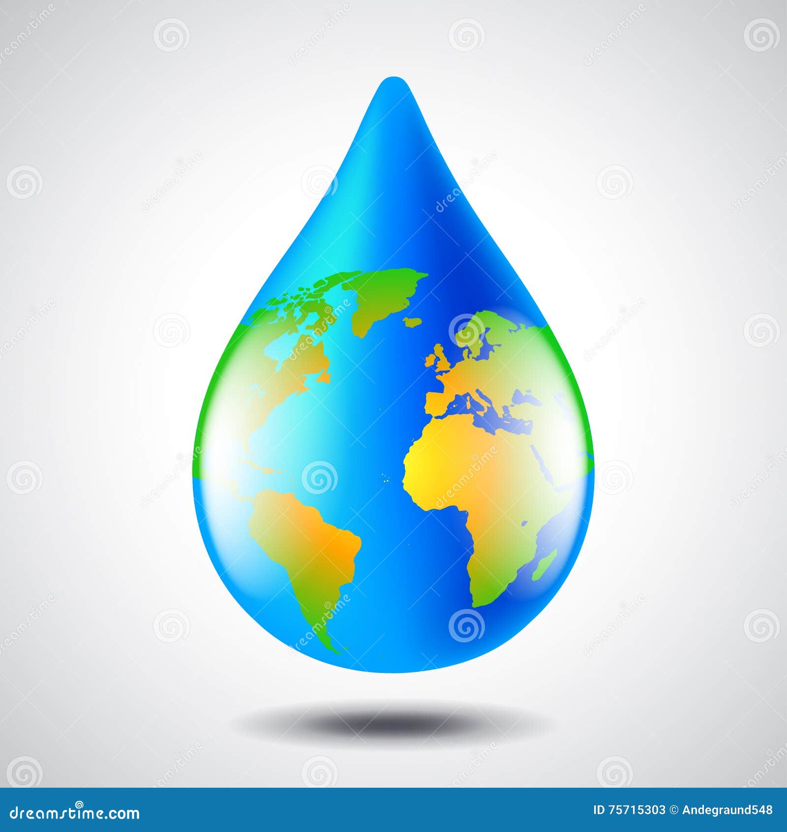 Earth Globe in Water Drop Form, Environment Concept Stock Vector ...