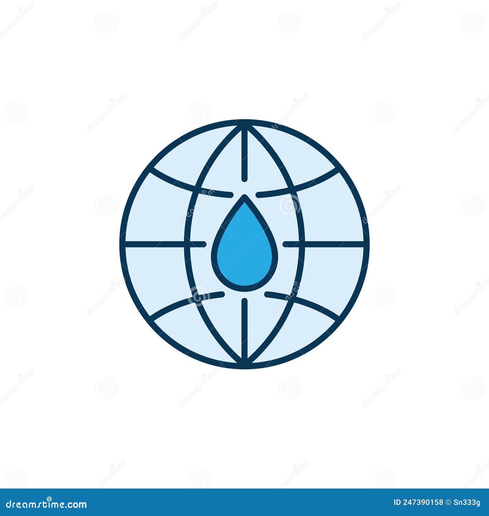 Earth Globe with Water Drop Vector Blue Icon Stock Vector ...