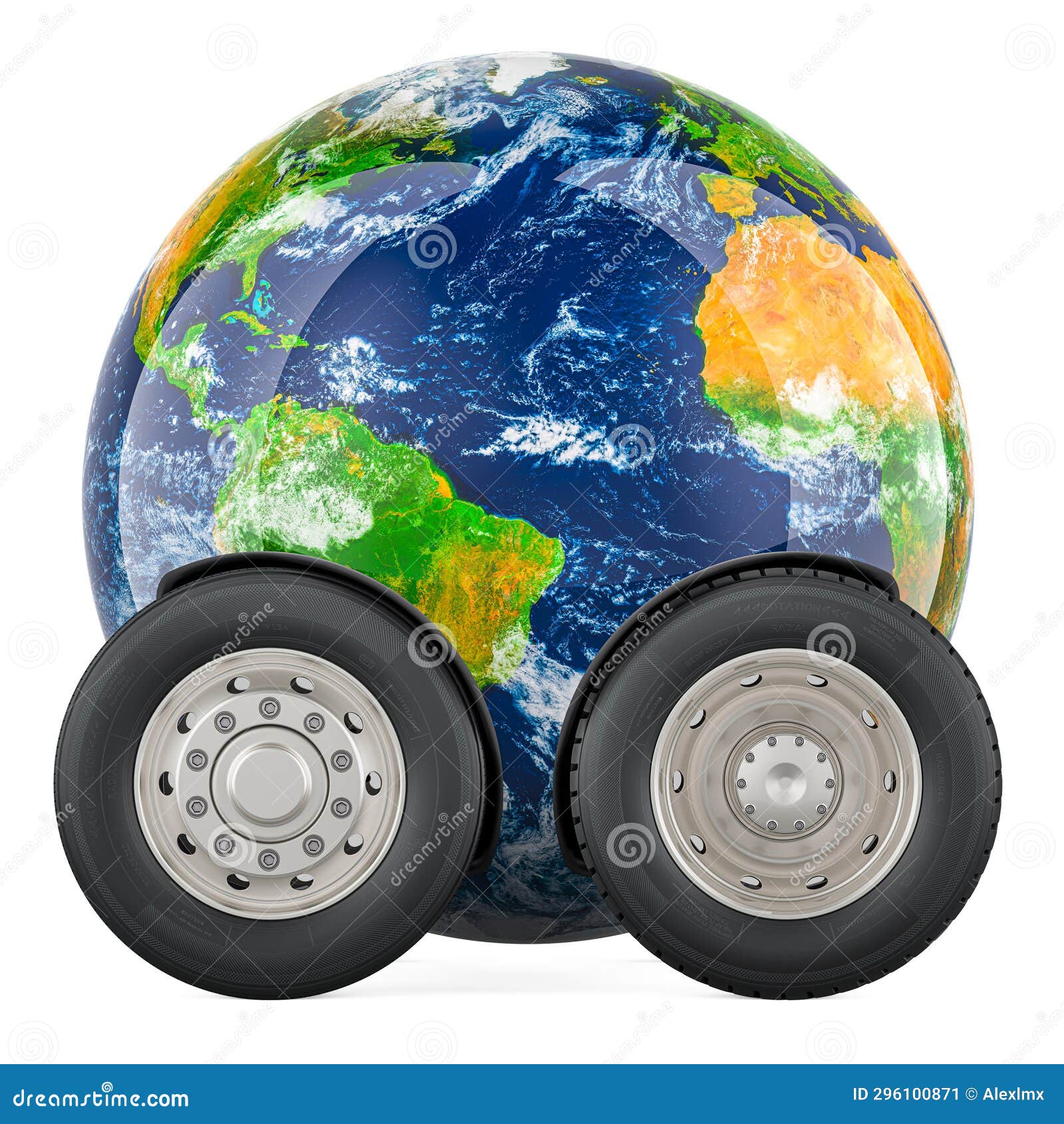 Earth Globe with Wheels, 3D Rendering Stock Illustration - Illustration ...