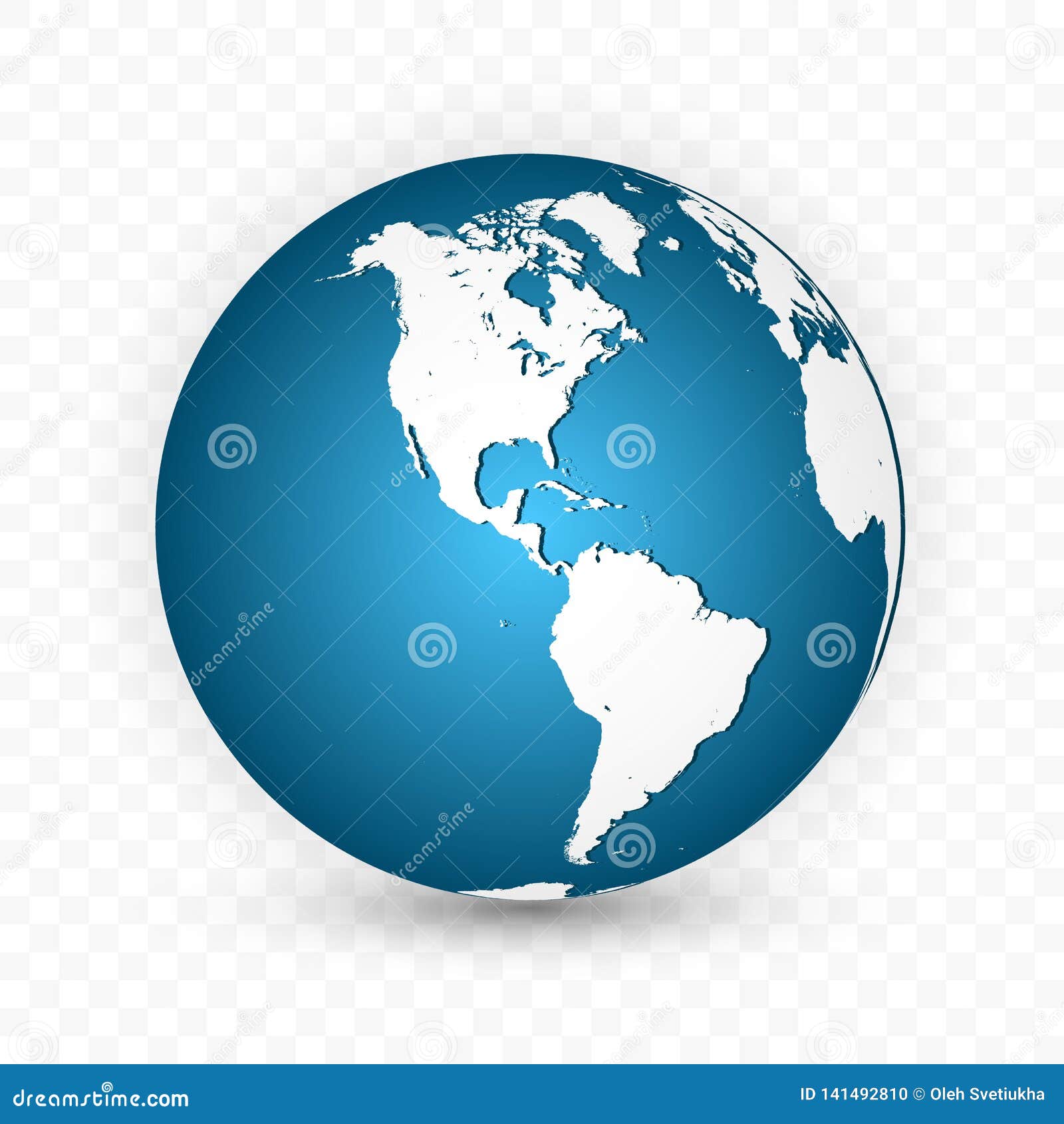 Continents Vector Map Illustration. World Map Divided Into Six ...