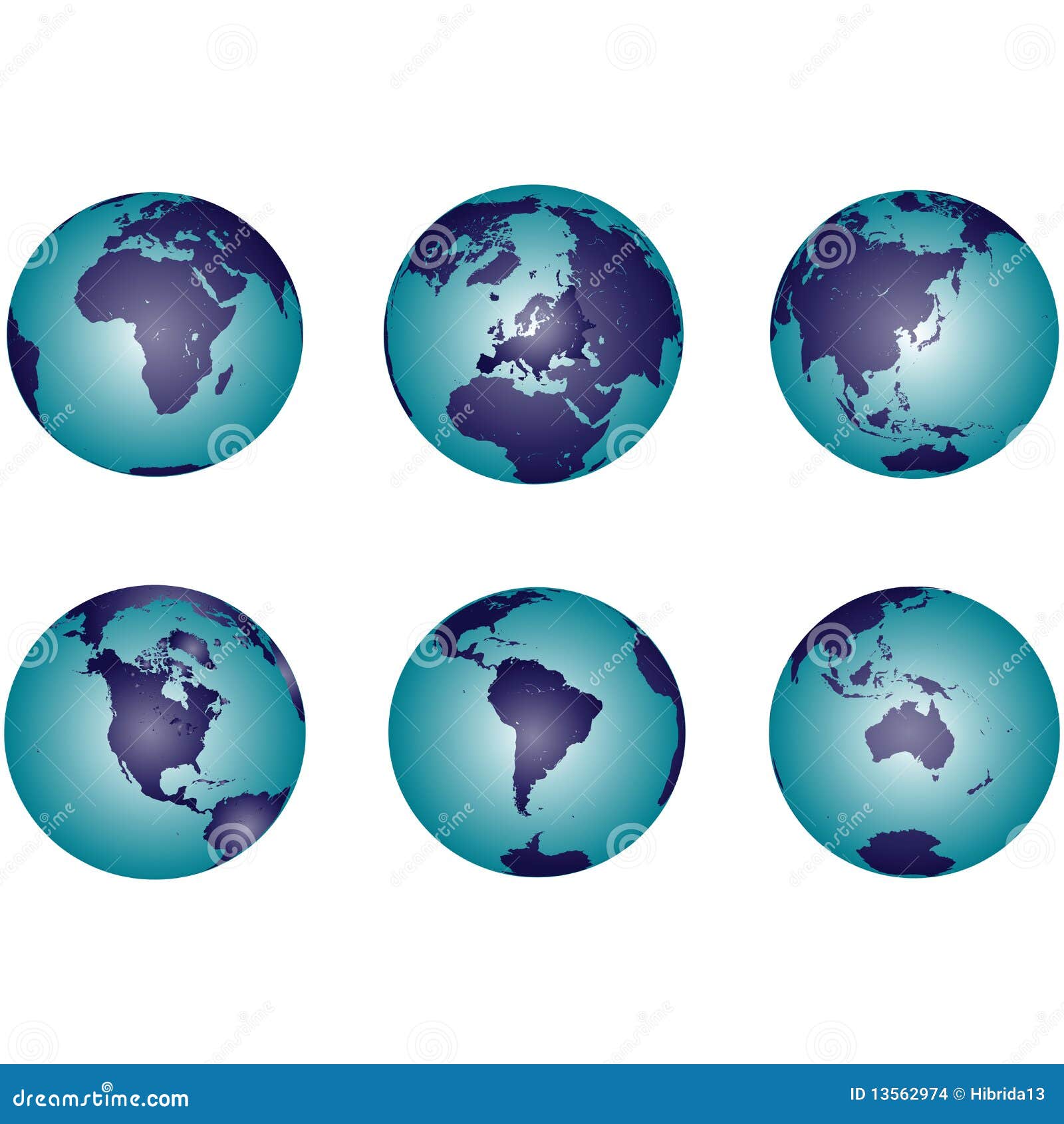 Earth globes with gradient stock illustration. Illustration of africa ...