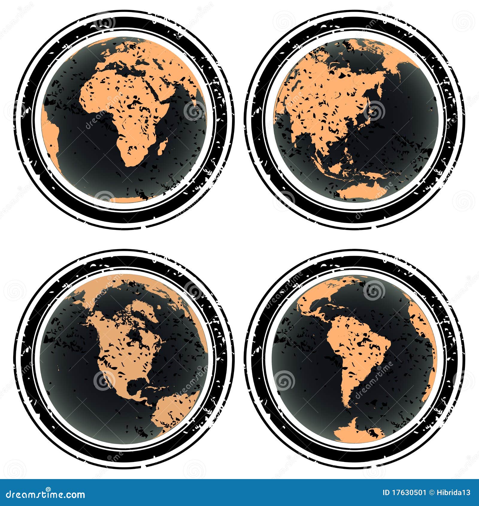 Earth globes rubber stamp stock illustration. Illustration of circle ...
