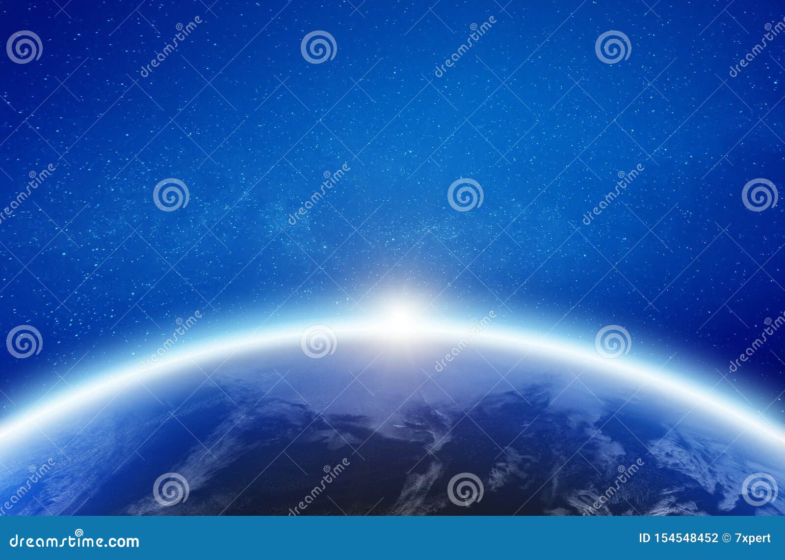 Earth glow horizon stock illustration. Illustration of summer - 154548452