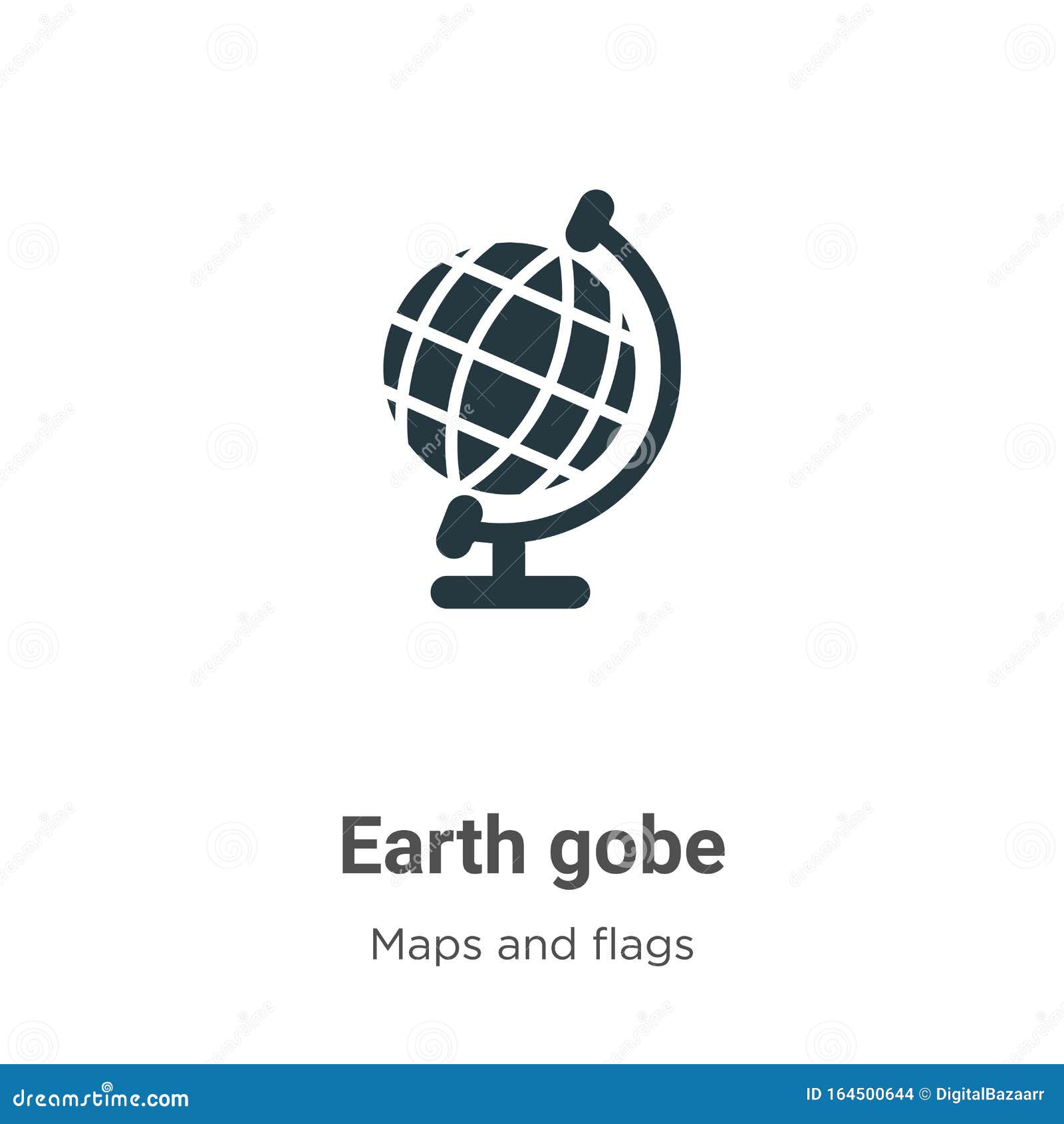 Earth Gobe Vector Icon on White Background. Flat Vector Earth Gobe Icon ...
