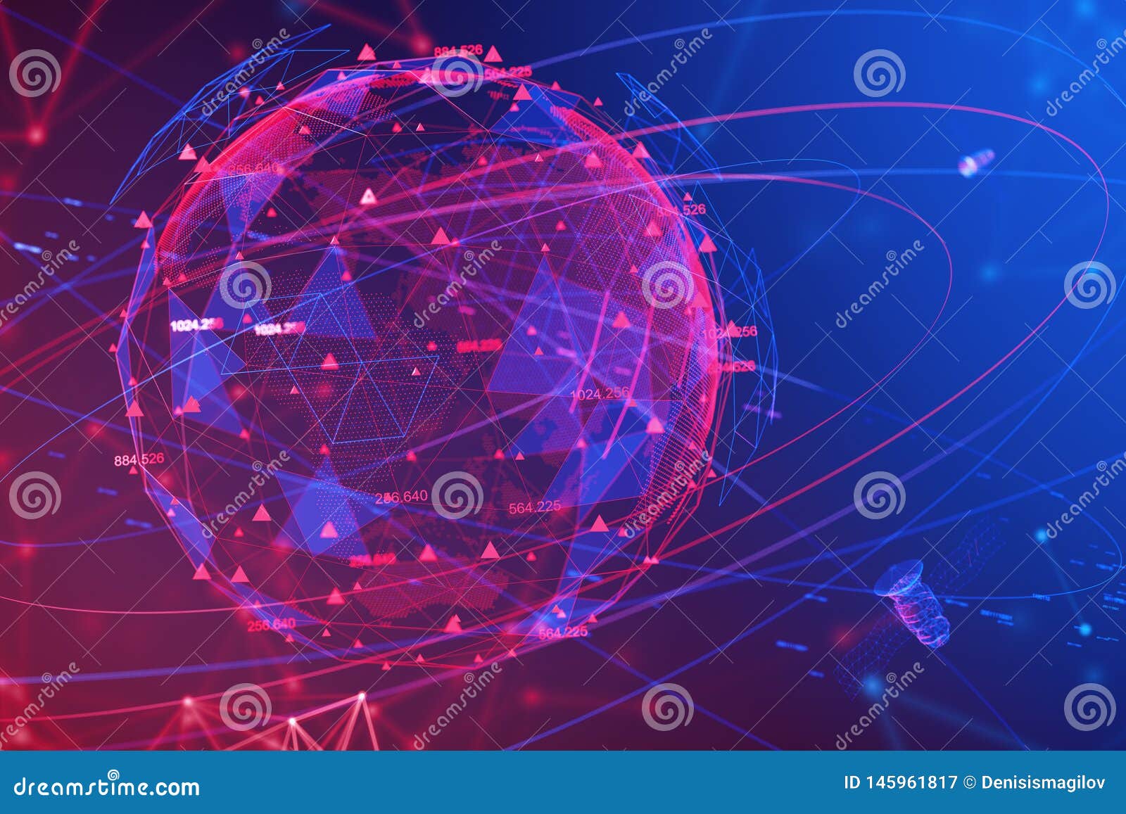 Earth and GPS Navigation System Stock Illustration - Illustration of ...