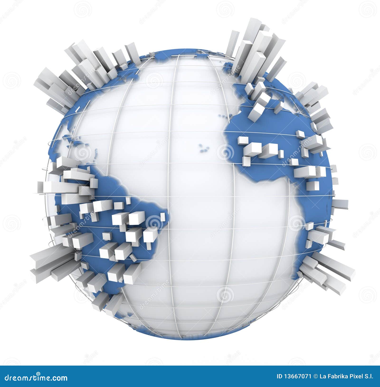 Earth Graph in Blue and White Stock Illustration - Illustration of ...