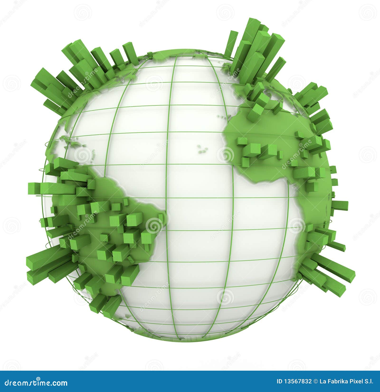 Earth Graph in Green and White Stock Illustration - Illustration of ...