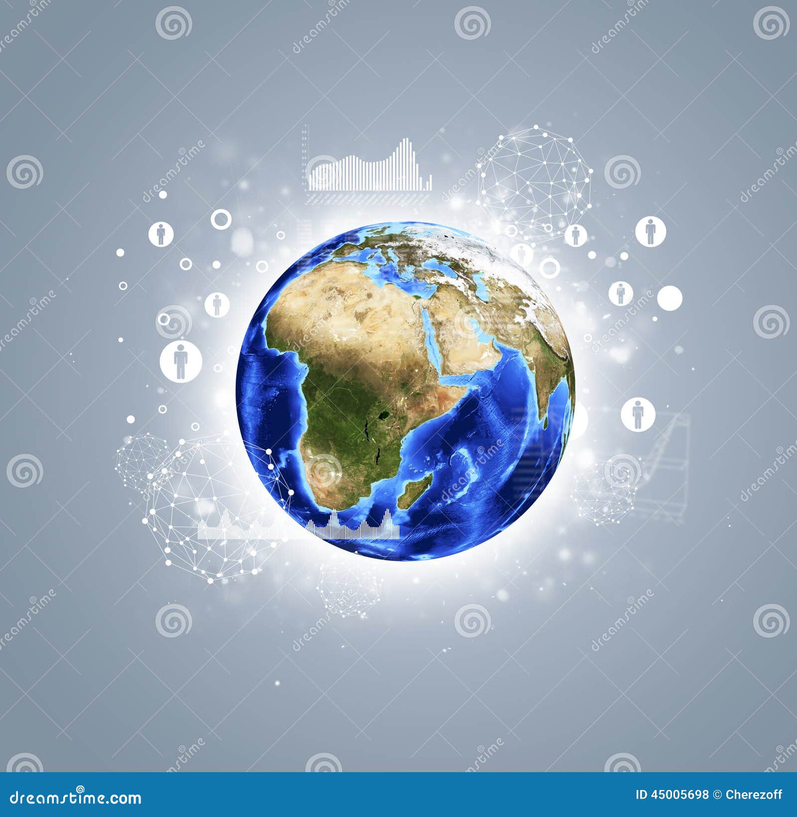 Earth with Graphs and Network Stock Photo - Image of world, concept ...
