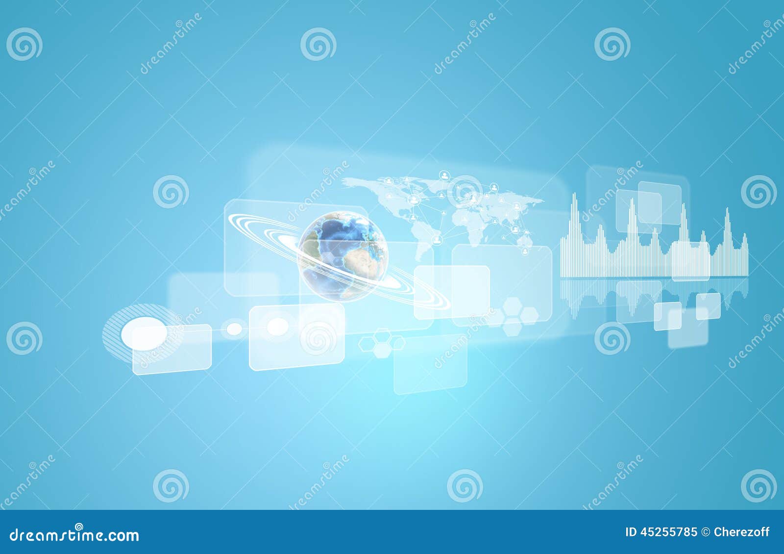 Earth with Graphs and World Map Stock Image - Image of world, circle ...
