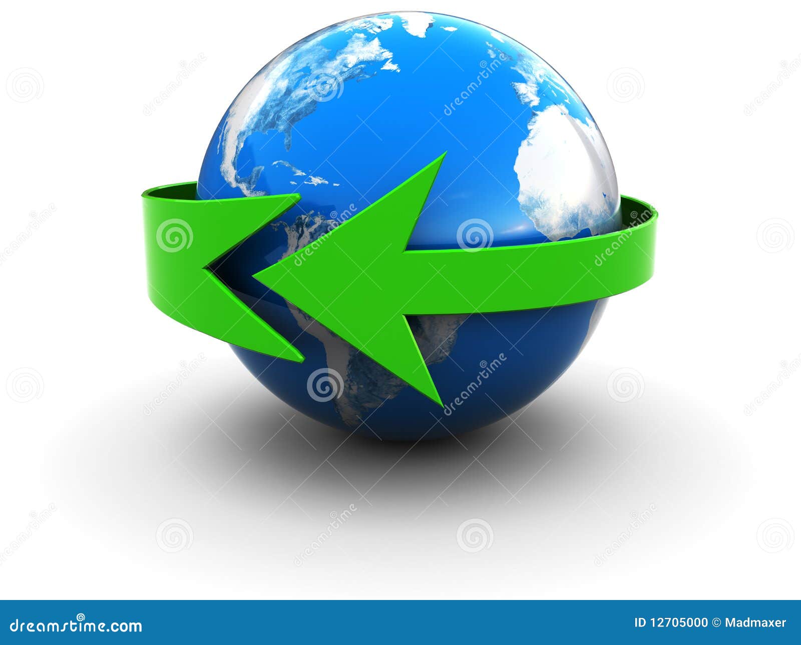 Earth with green arrow stock illustration. Illustration of globe - 12705000