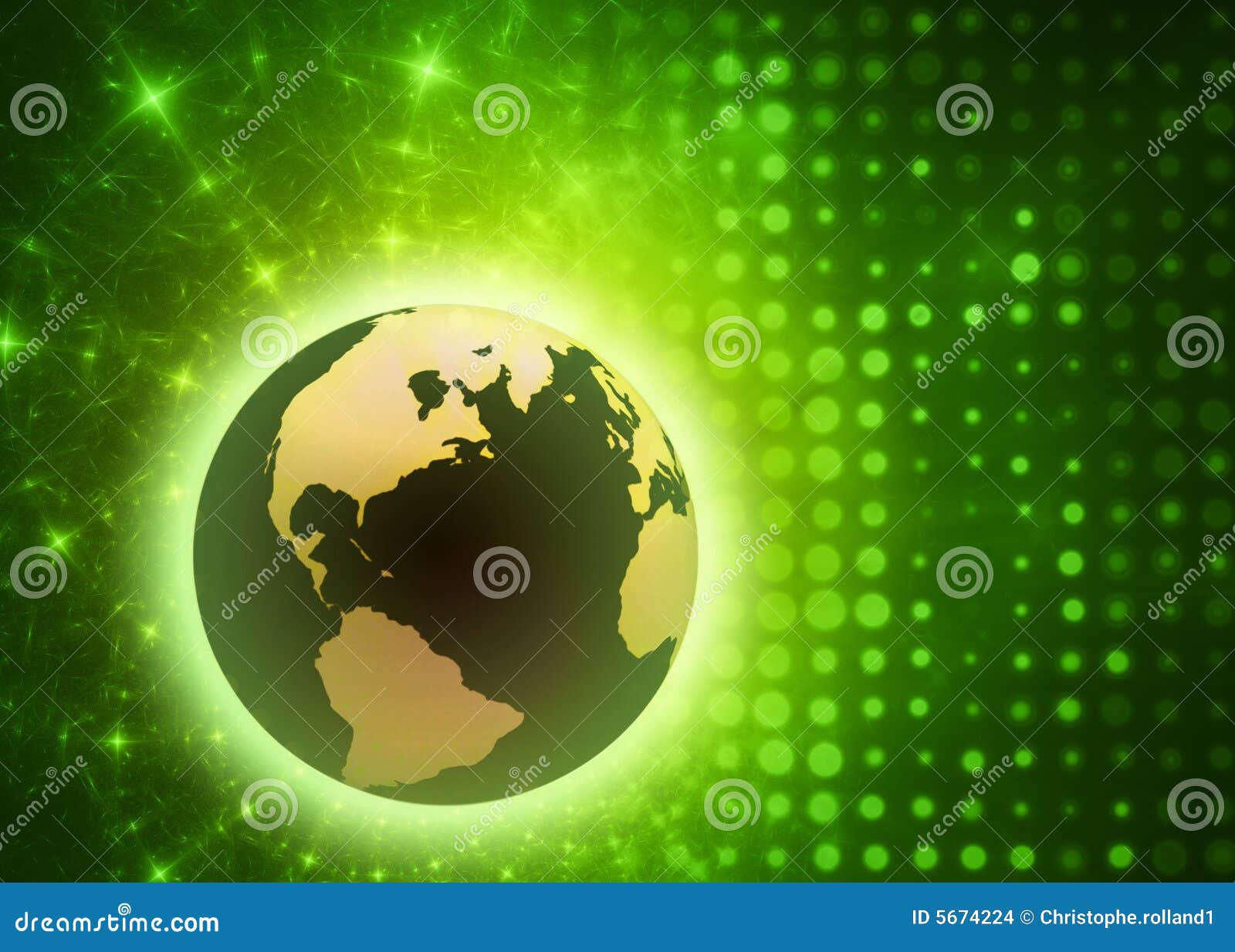 Earth on green background stock illustration. Illustration of ...