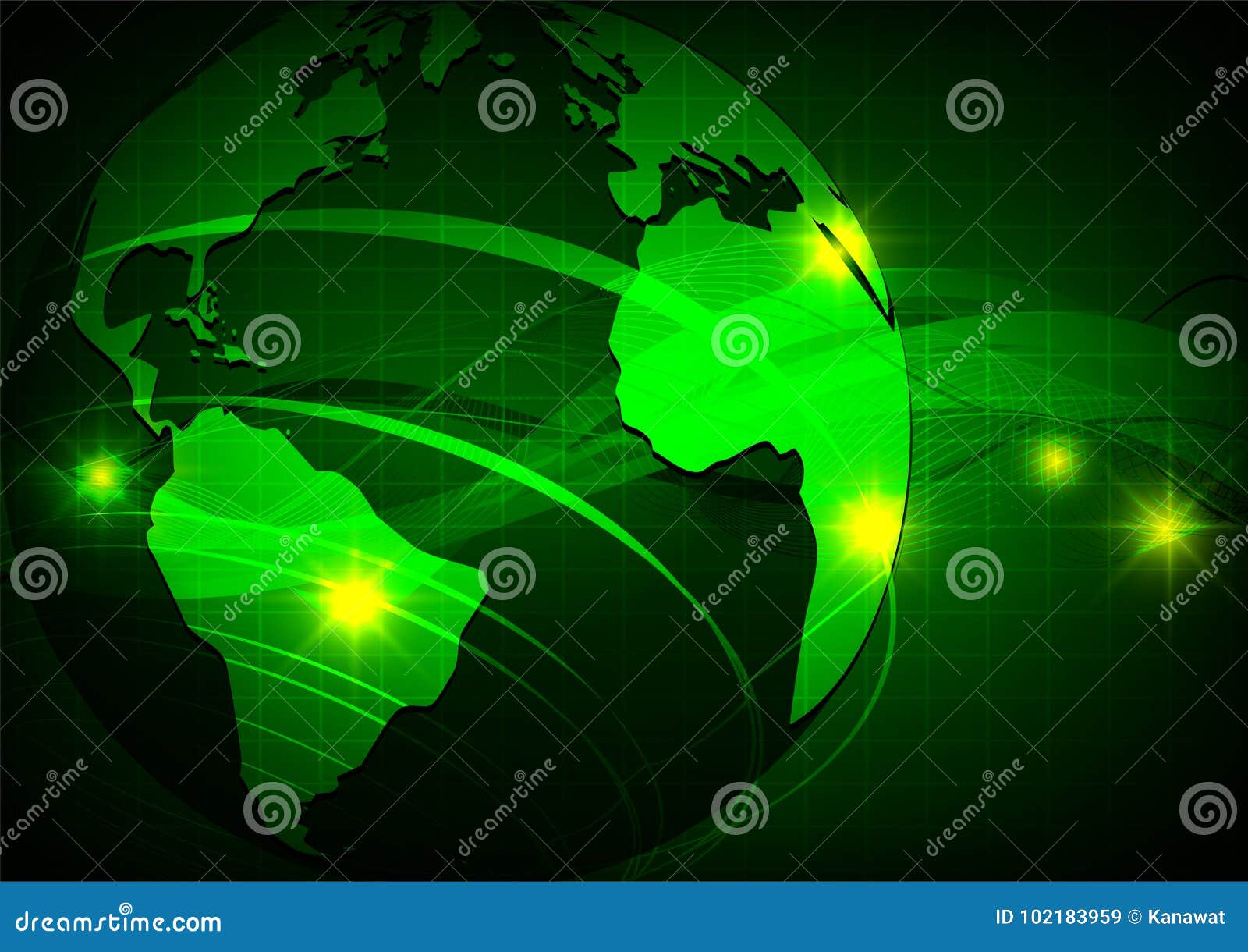 Earth, Green Wave Abstract Vector Background, Technology Concept Stock ...