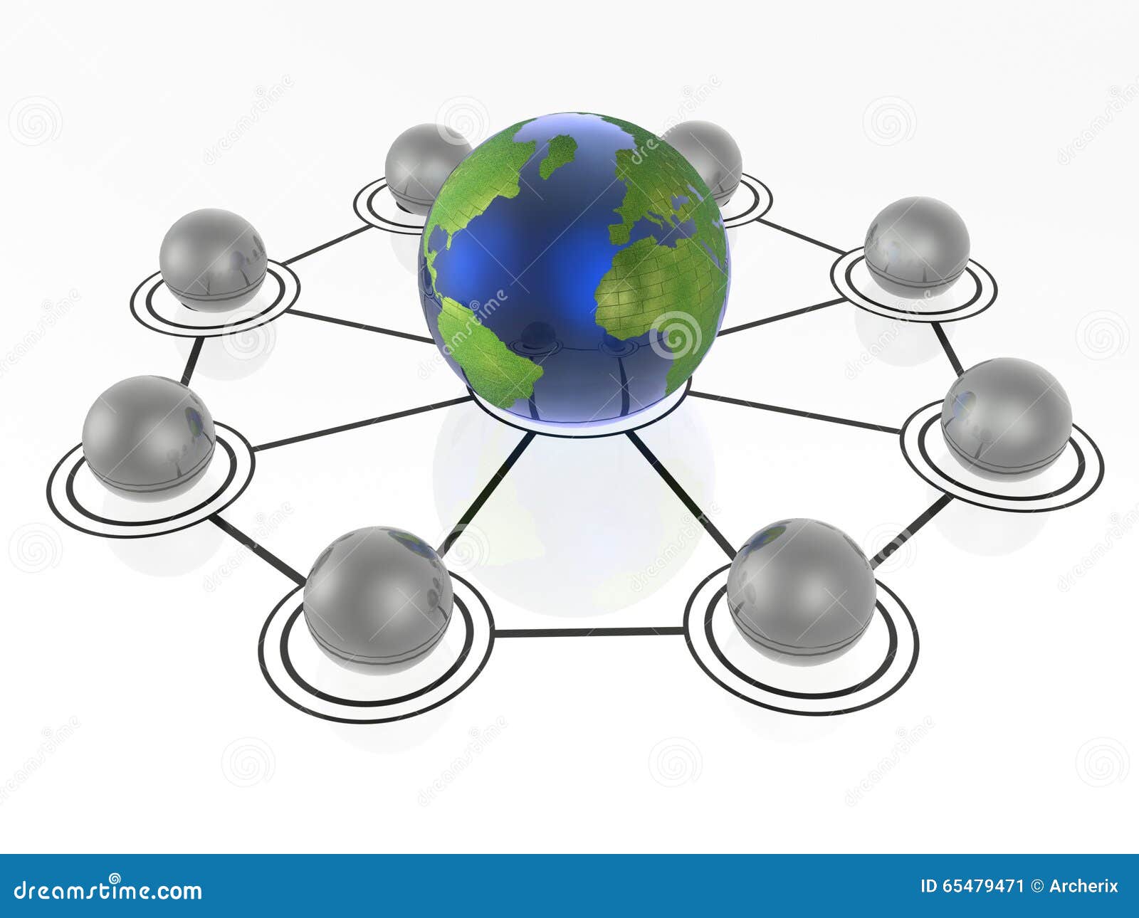 Earth and grey spheres stock illustration. Illustration of unique ...