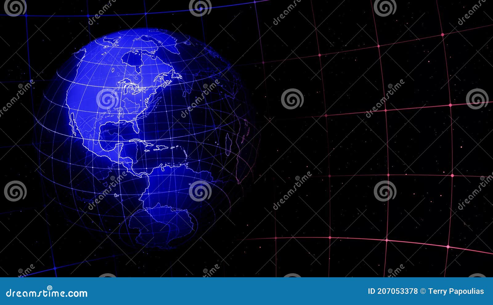 Earth Grid 3D Illustration on Outer Space. Stock Illustration ...