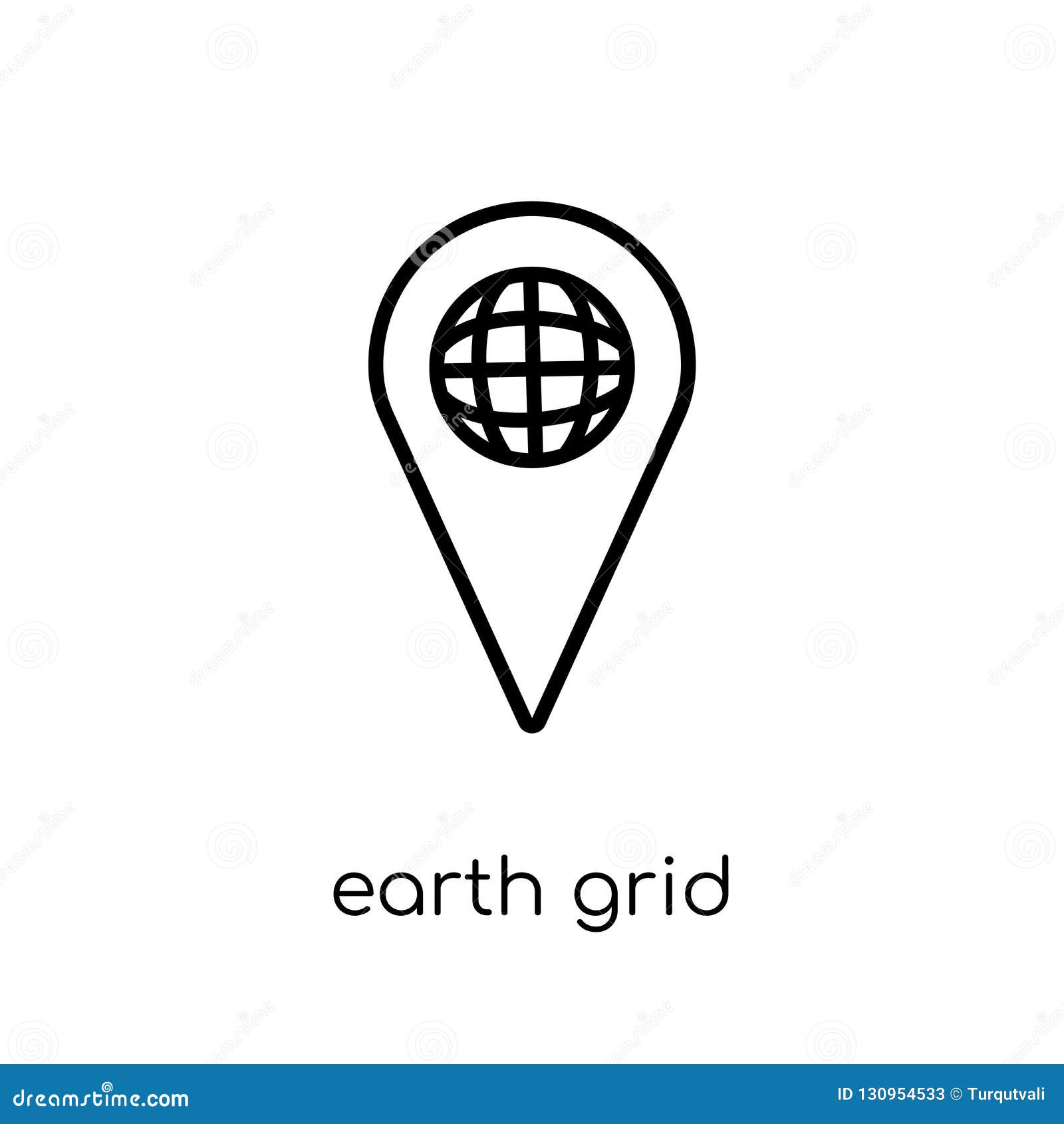 Earth Grid Icon. Trendy Modern Flat Linear Vector Earth Grid Icon on ...