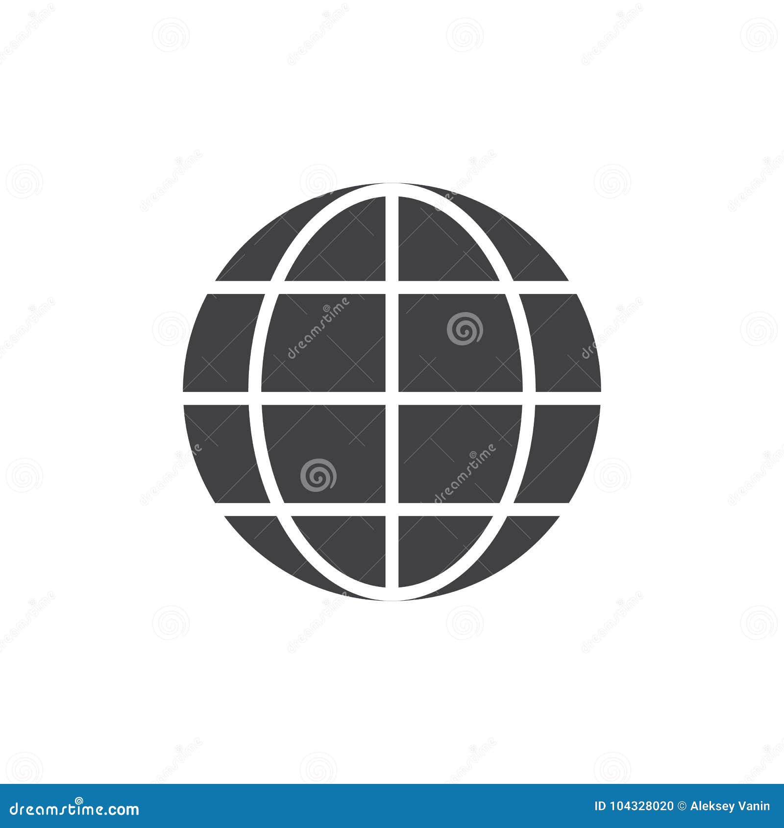 Earth grid icon vector stock vector. Illustration of glyph - 104328020