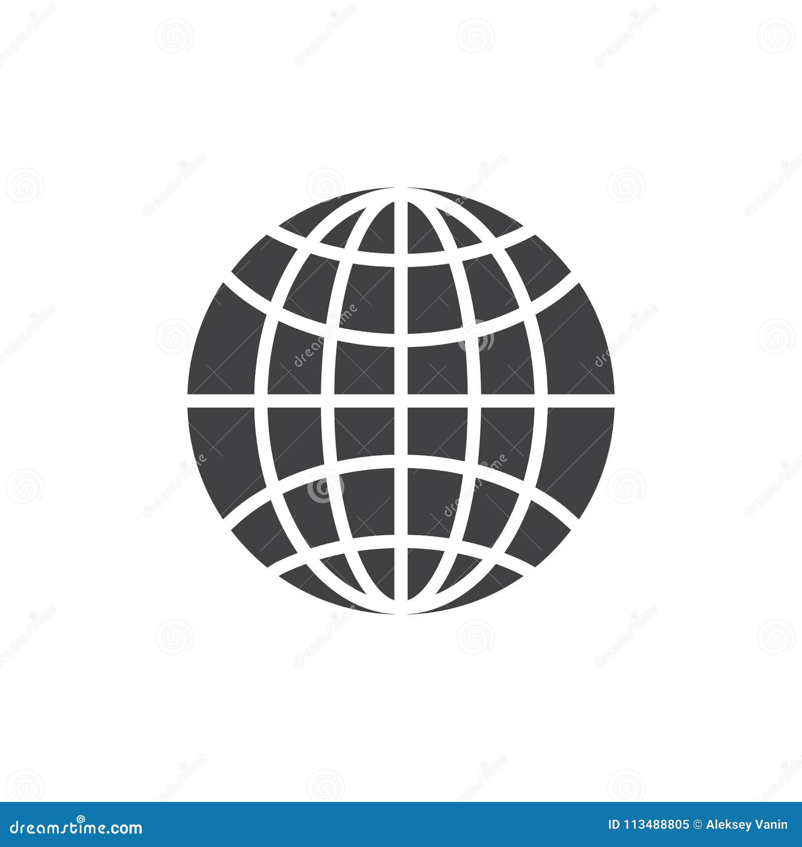Earth grid vector icon stock vector. Illustration of global - 113488805