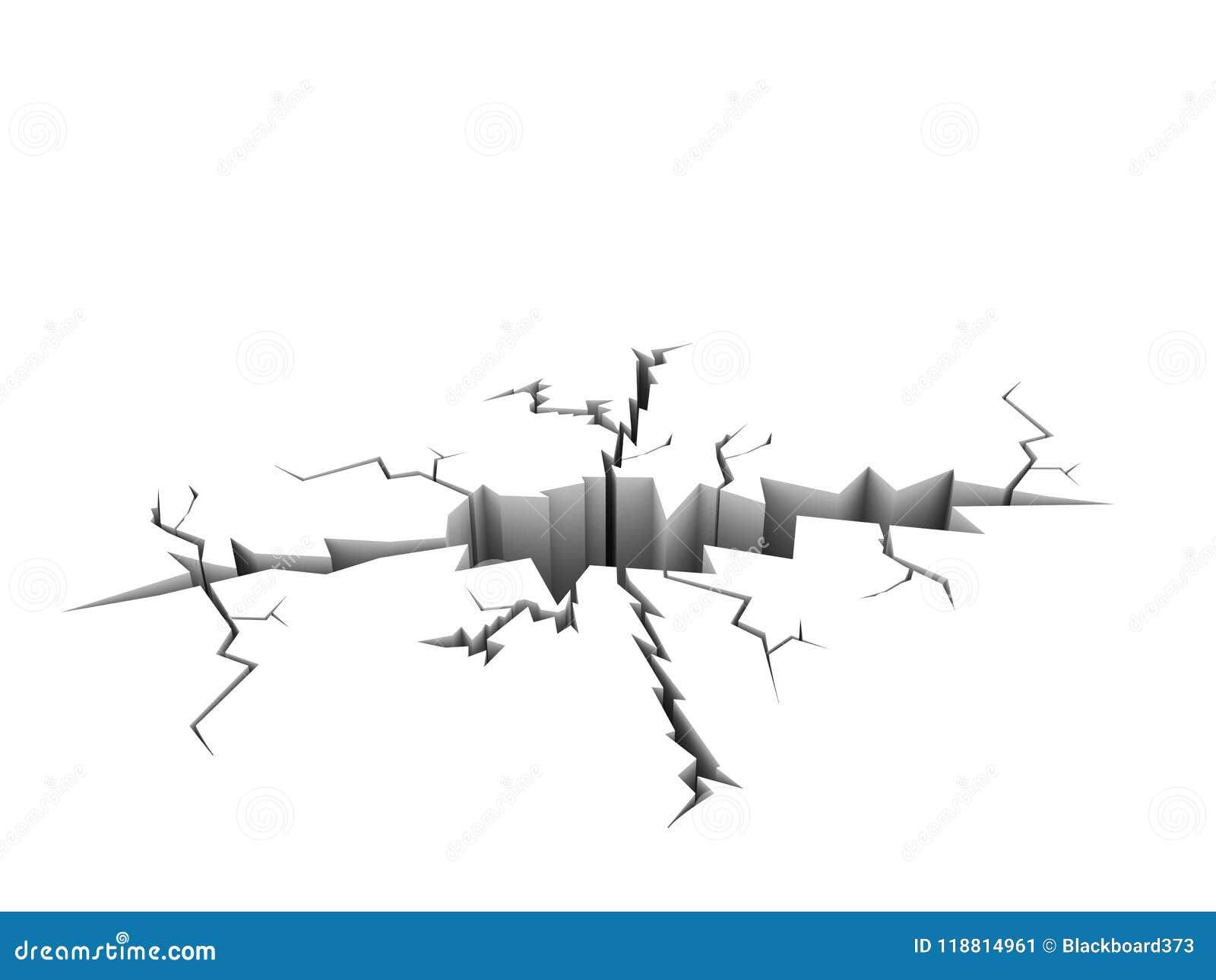 Earth Ground Crack on White Background. 3d Render Stock Illustration ...