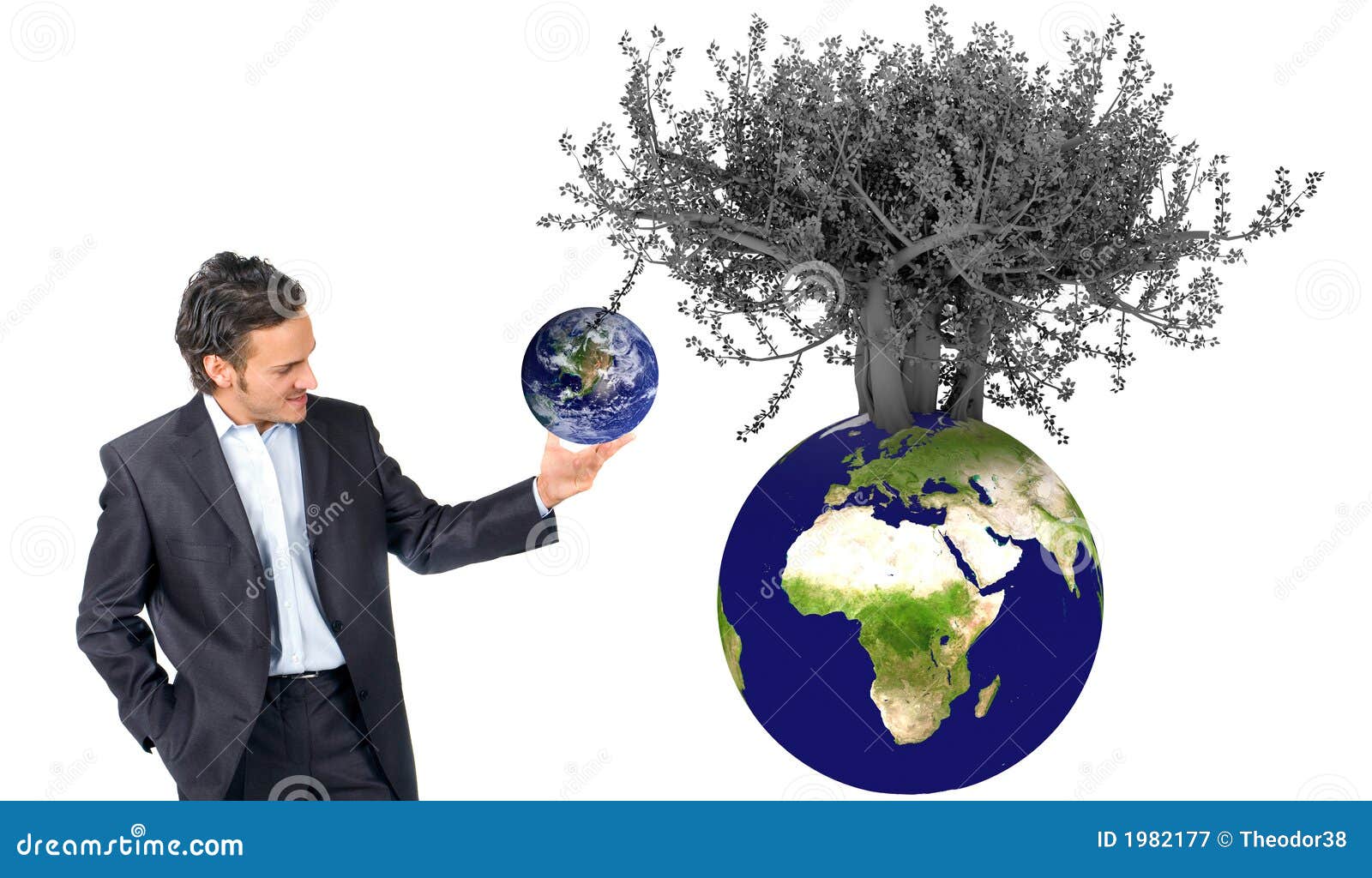 Earth growing on tree stock image. Image of north, planet - 1982177