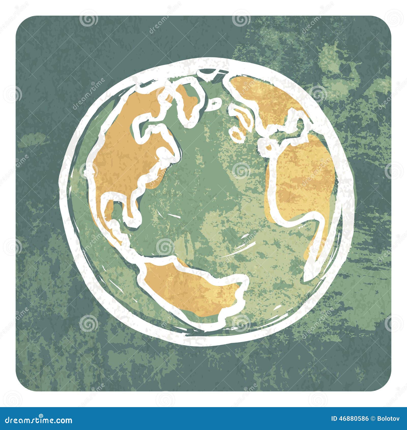 Earth Hand Drawn Symbol Grunge Icon Stock Vector - Illustration of ...