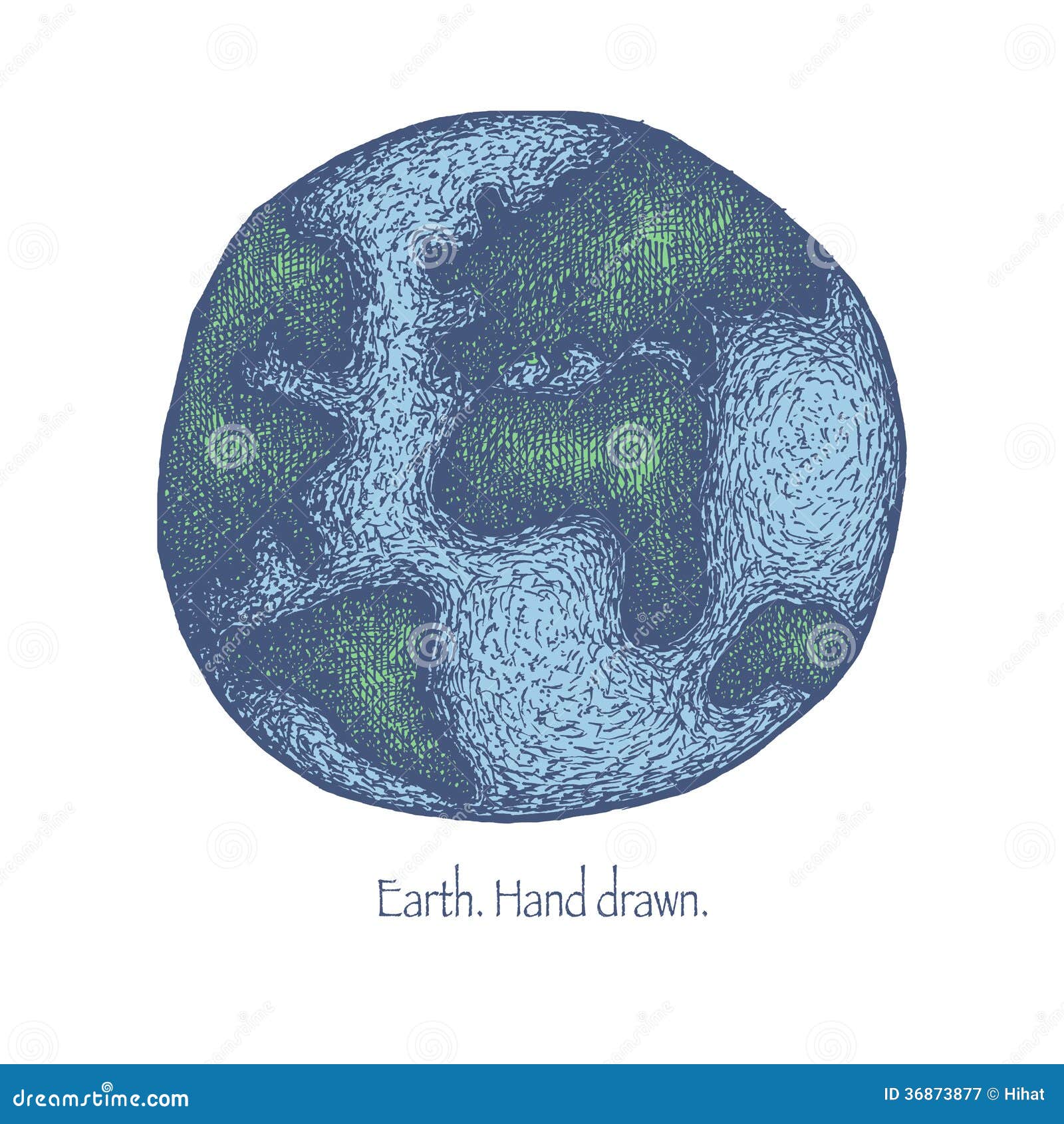 Earth. Hand Drawn. Vector Eps8 Stock Vector - Illustration of healing ...
