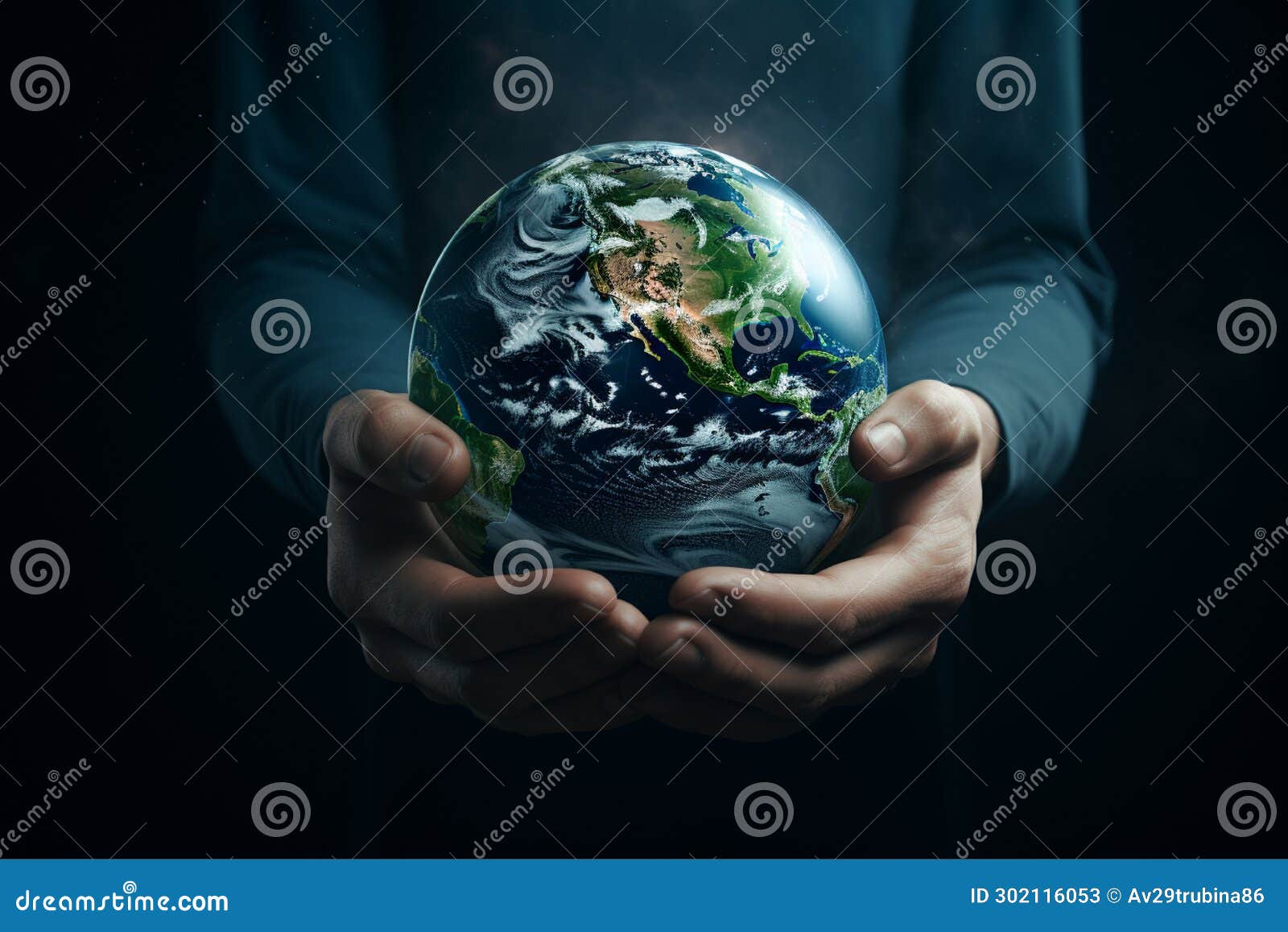 Earth in hand stock illustration. Illustration of perspective - 302116053