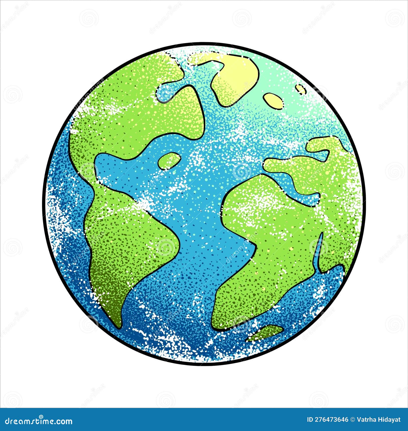 Earth Handdrawn in Pointilism Technique Stock Vector - Illustration of ...