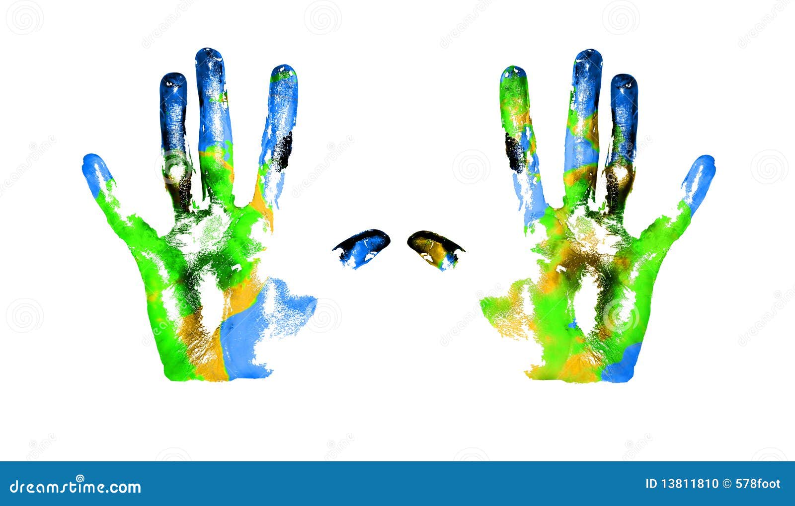 Earth handprints stock photo. Image of color, green, painting - 13811810