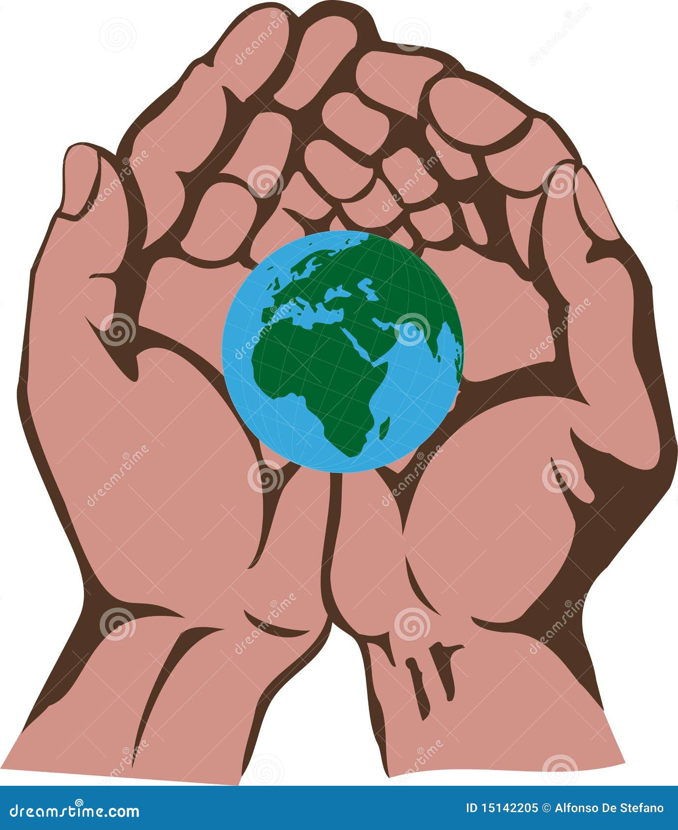 Earth in a hands stock illustration. Illustration of ecology - 15142205